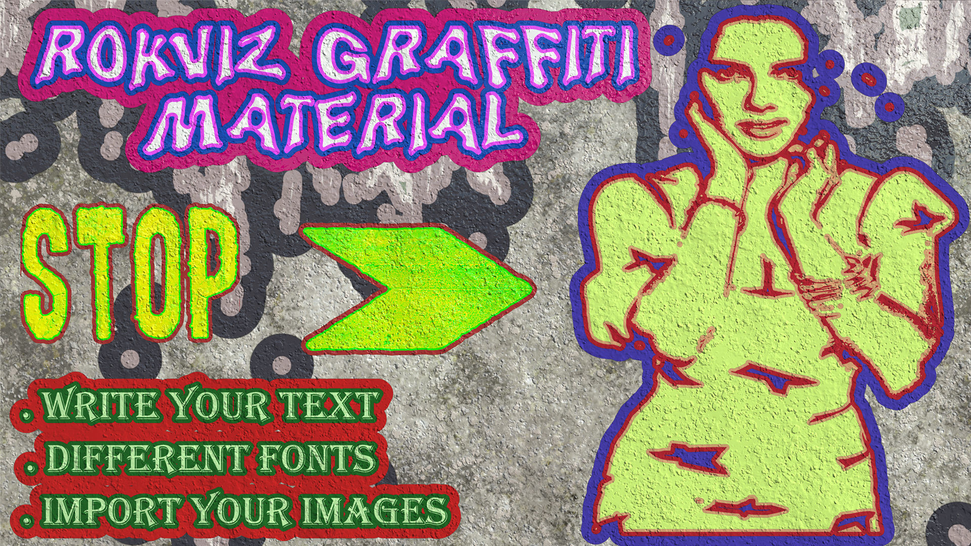 Graffiti Material Text And Image Texture | CGTrader
