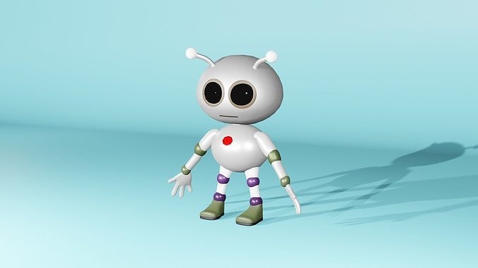 Cute Robot Cartoon Character 3D model rigged | CGTrader
