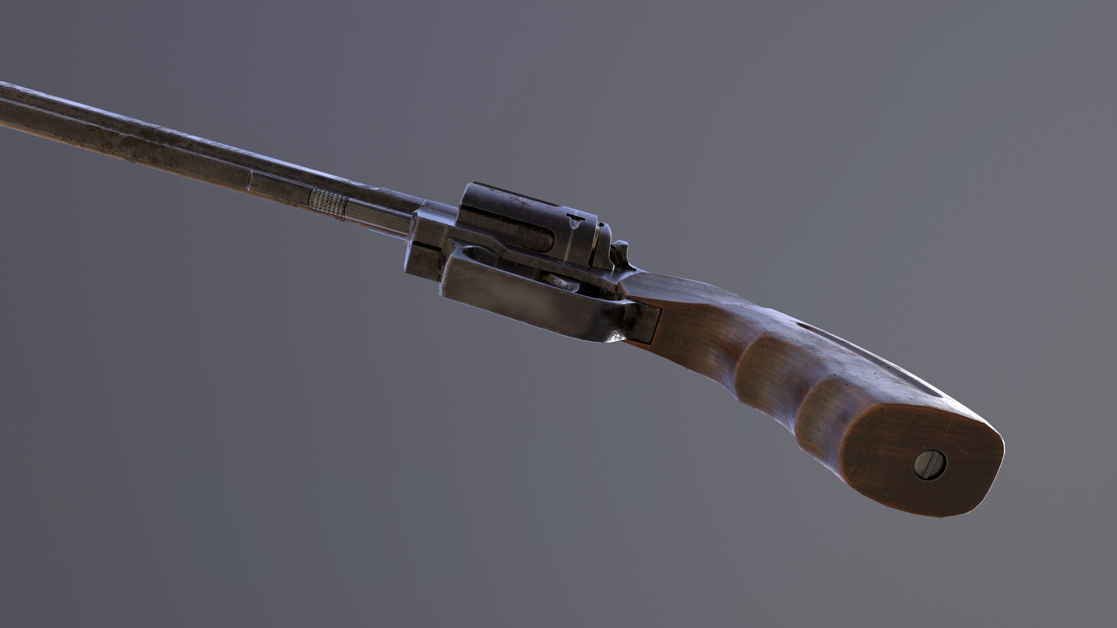 3D model Rook Classic Revolver Rust with Bandolier and Speedloader VR ...