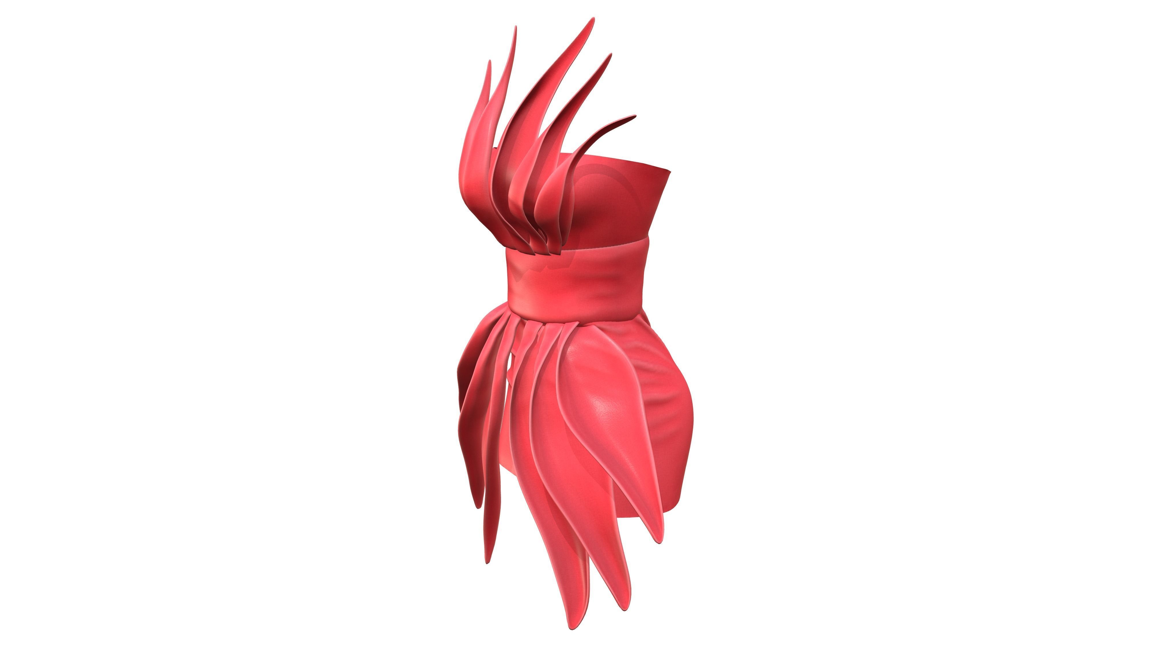 3D model Red Fashion Art Dress With Spikes VR / AR / low-poly | CGTrader