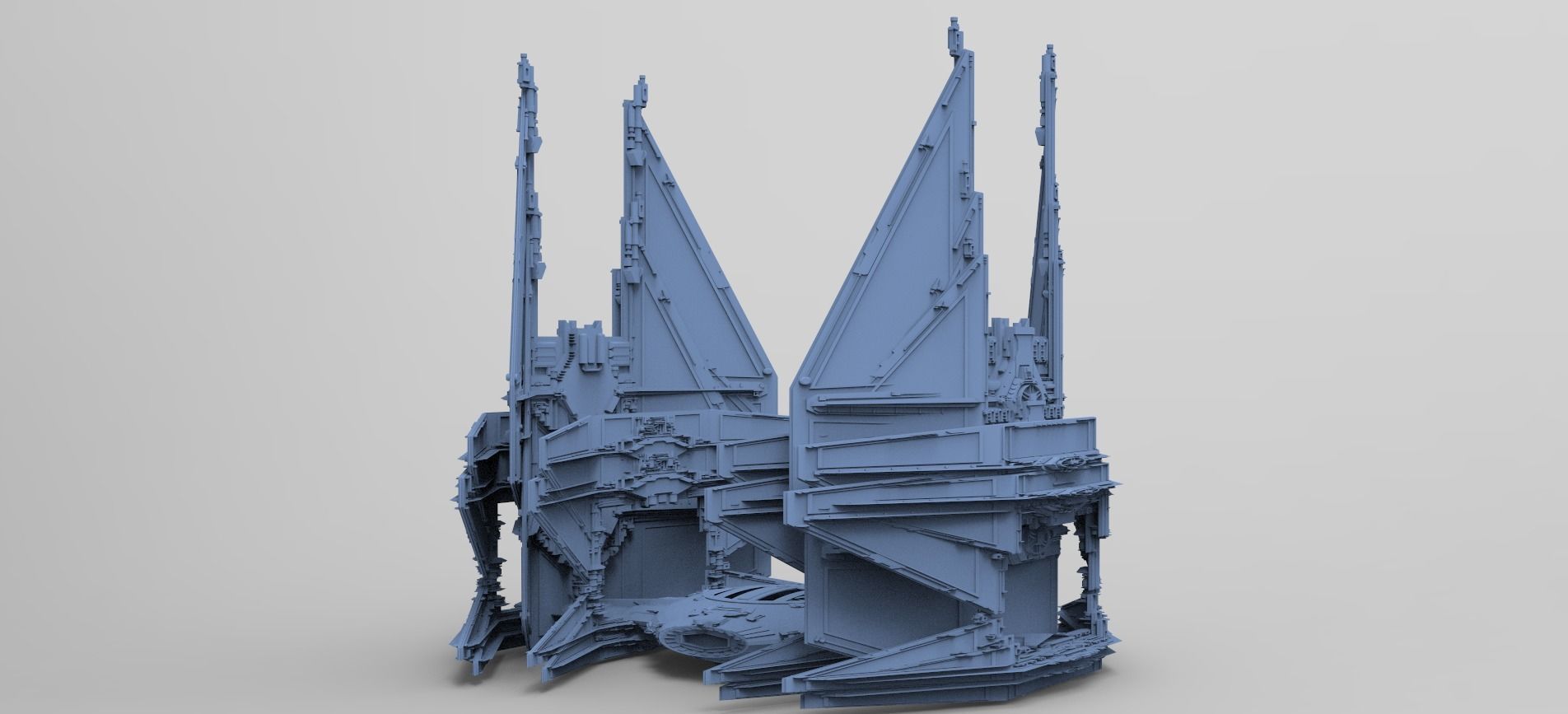 Sci-Fi Ocean Tech ship barrior Shield 4 3D model | CGTrader