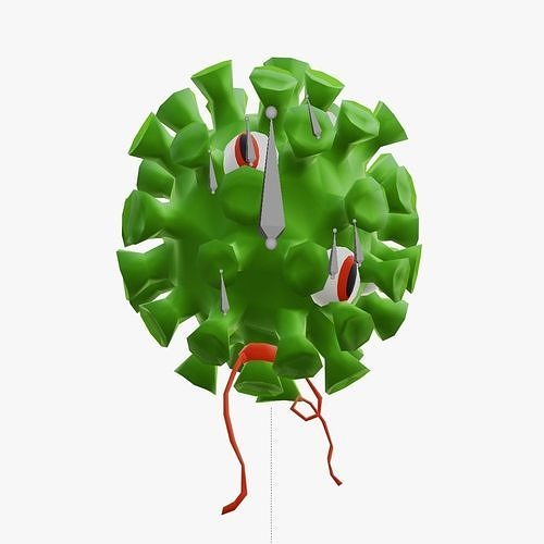 Hyper Casual Coronavirus virus funny character with eyes free VR / AR / low-poly 3D model ...