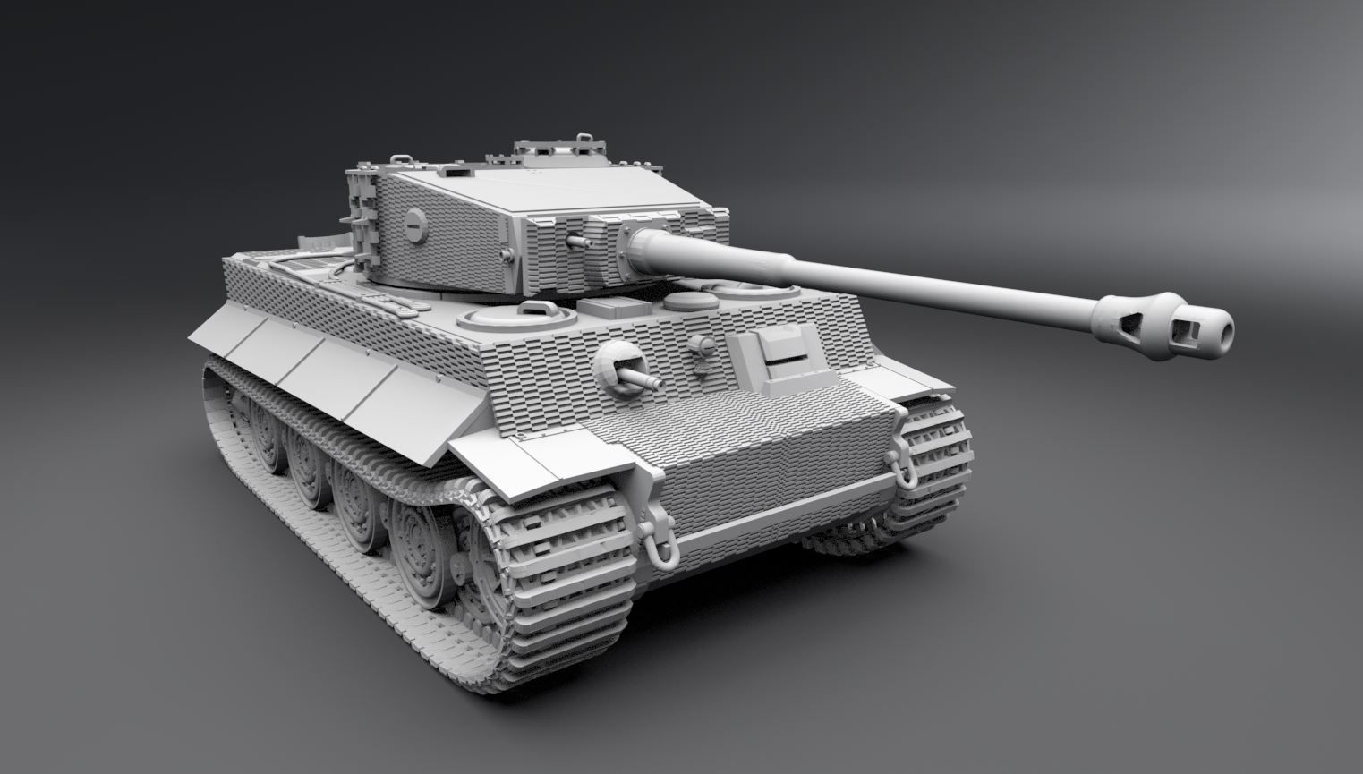 Tiger Late Zimmerit Scale model 3D model 3D printable | CGTrader