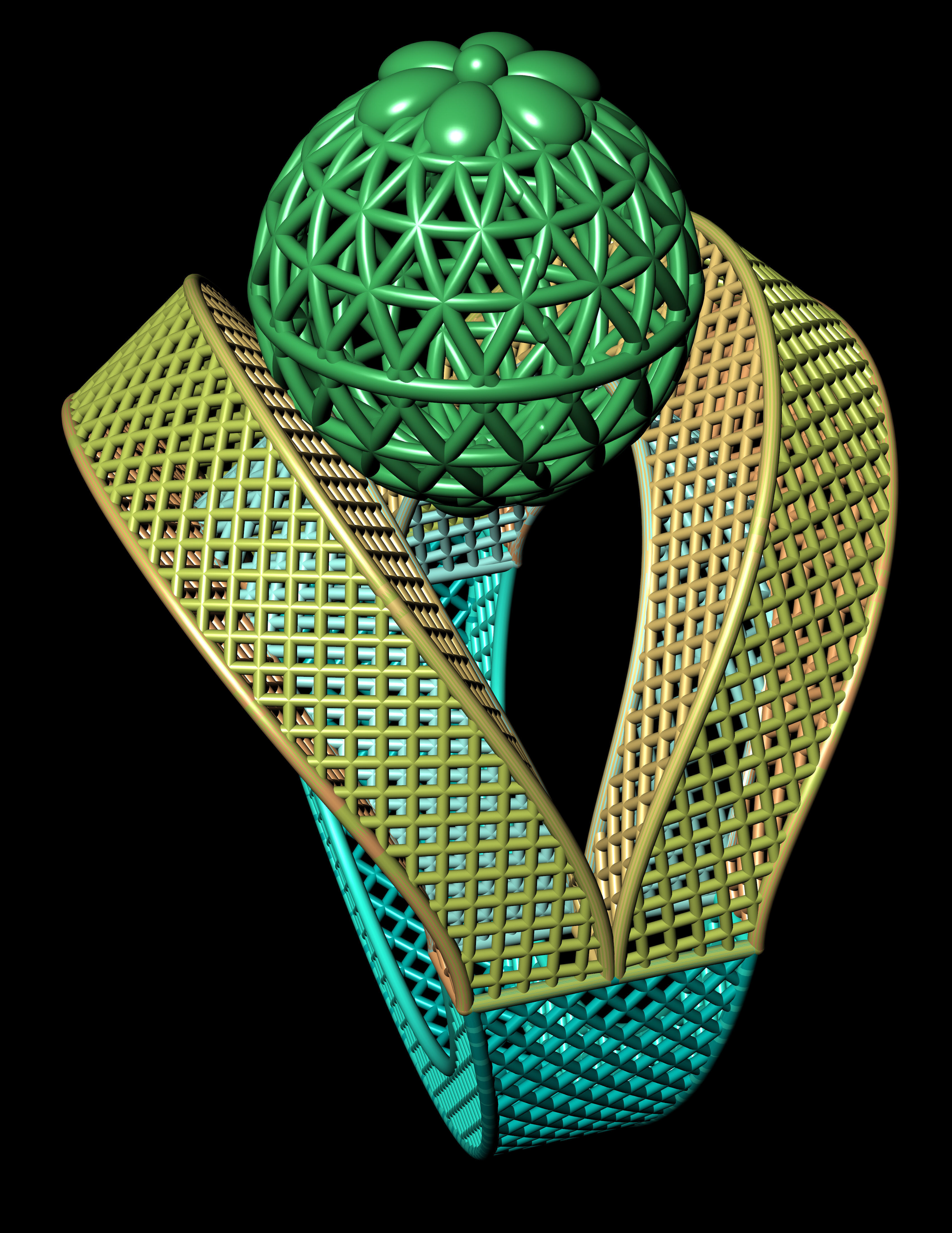 turkish jali ring 3D print Model 3D model 3D printable | CGTrader