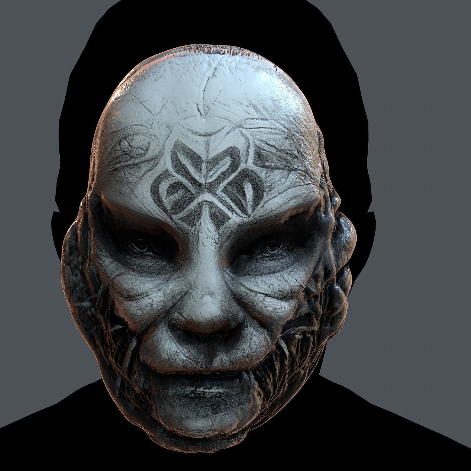 3D model Gas mask printable helmet scifi character game space Low-poly ...