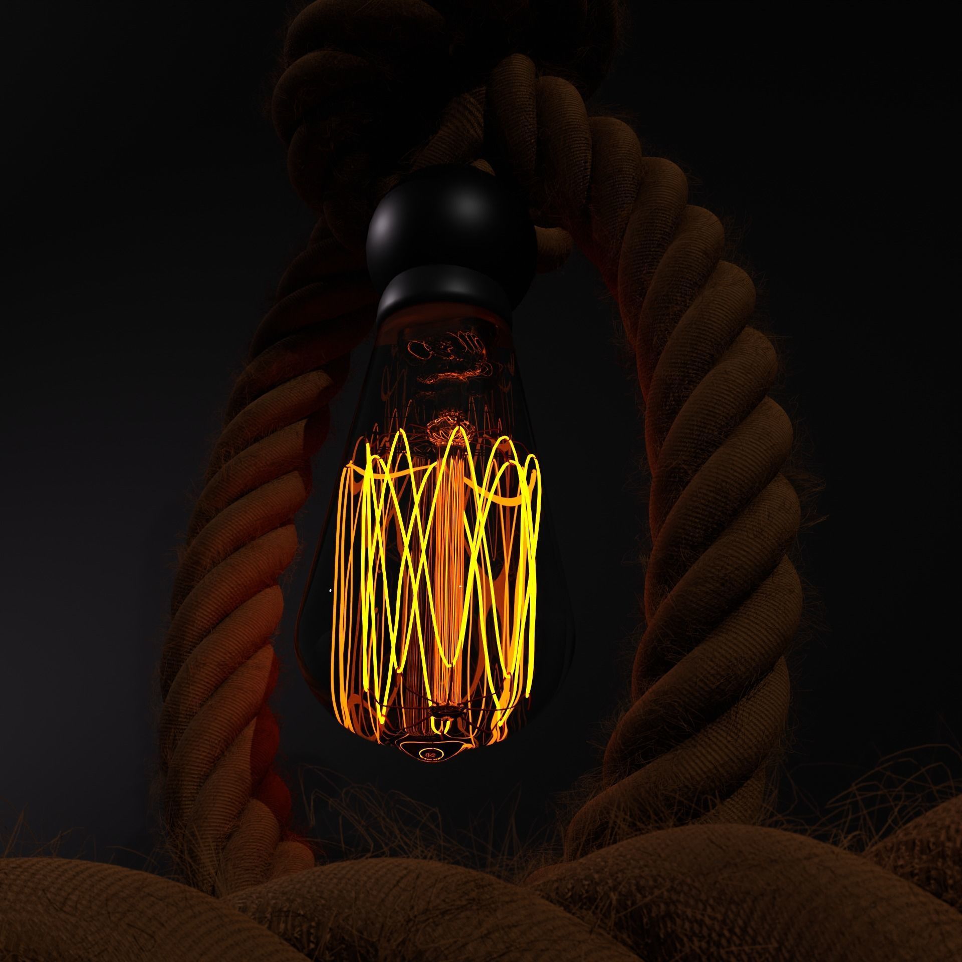 Realistic Rope Lamp 3D model | CGTrader