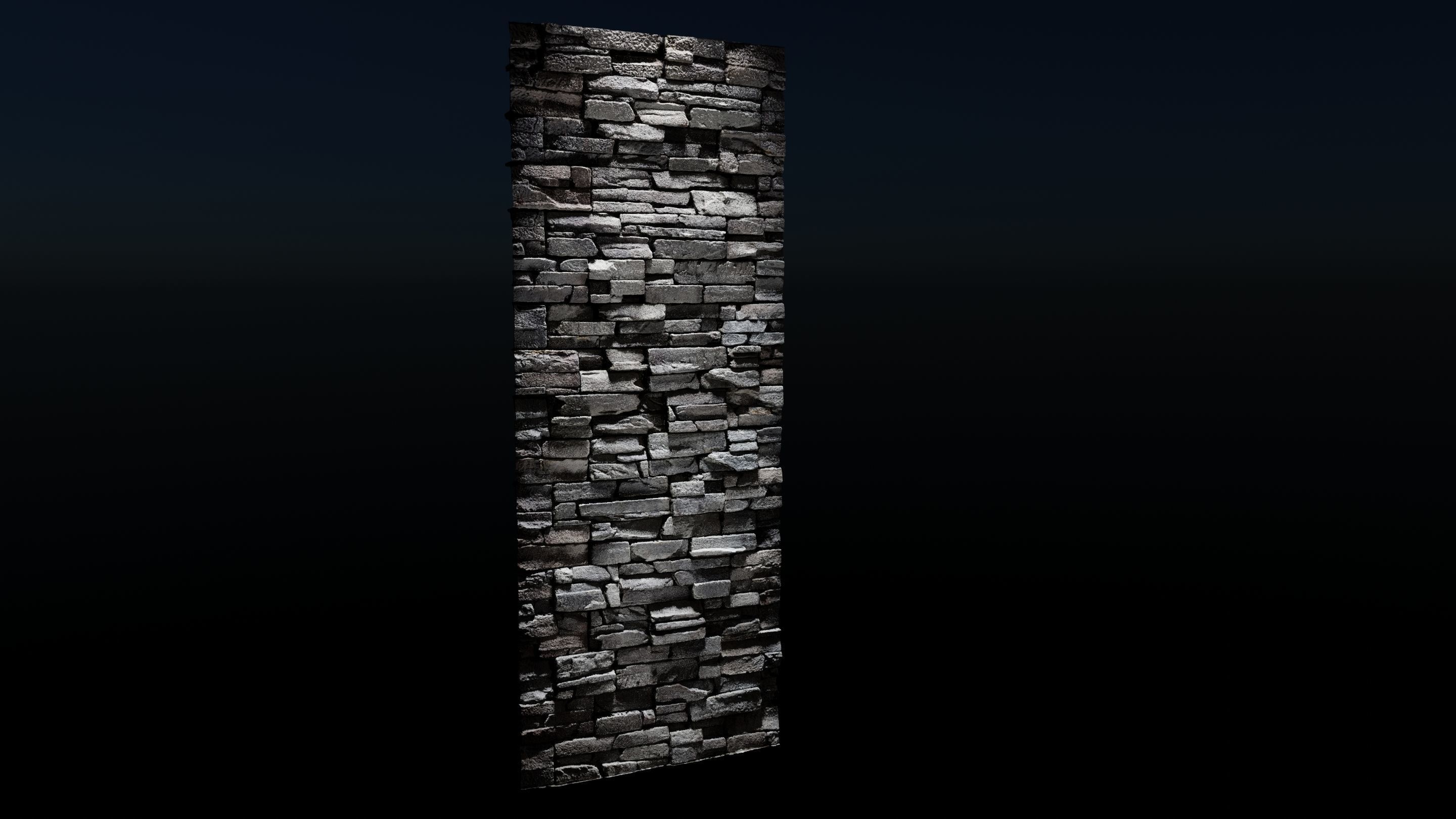 3D model 4k Gray Block Stone Material with 16 bit height maps VR / AR ...