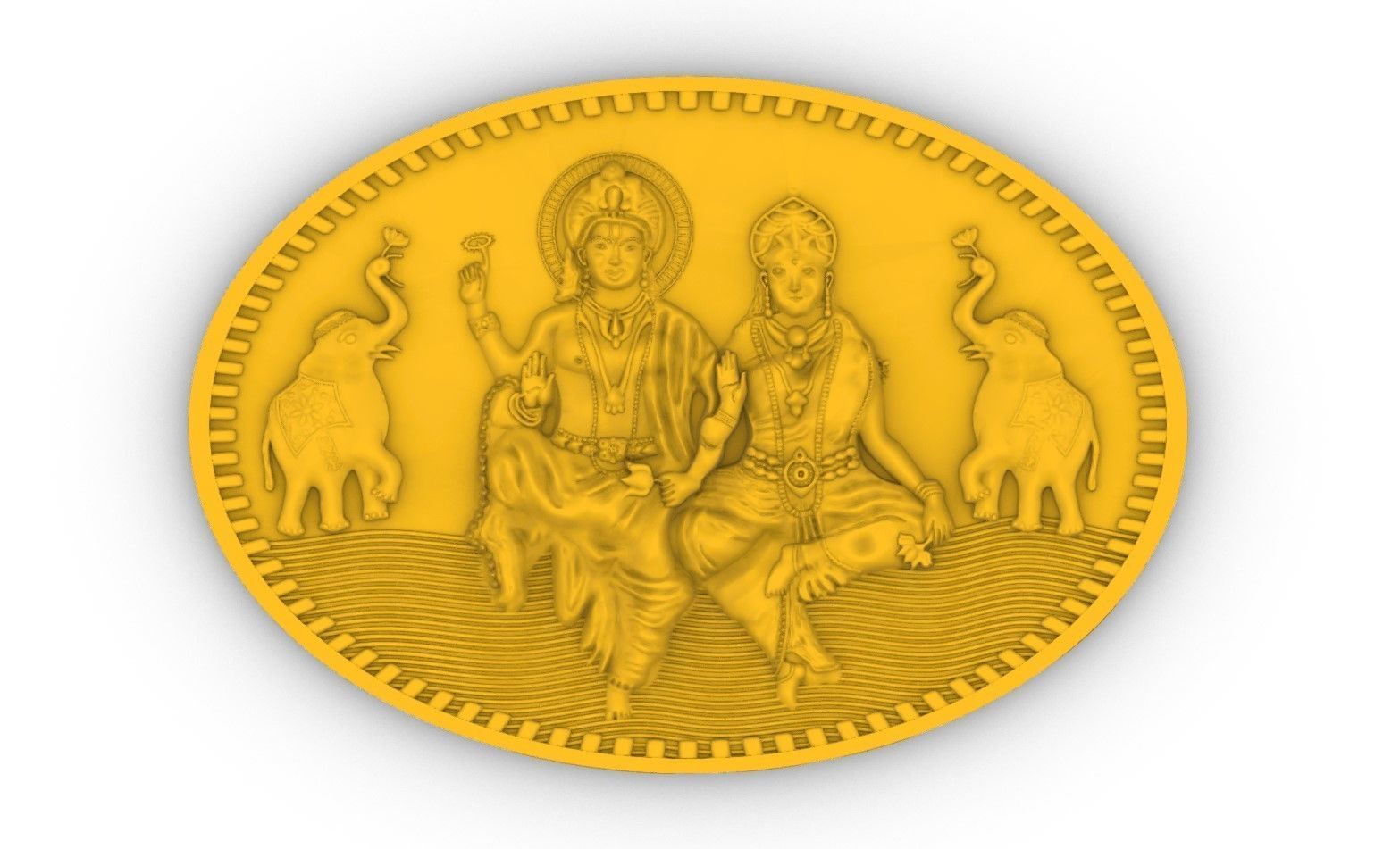 Laxmi Narayan Coin Design Sculpture Artcam 3D model 3D printable | CGTrader