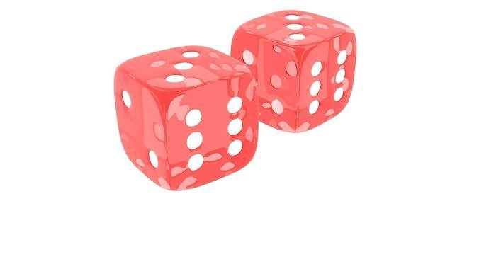 Red Transparent Dices 3D model 3D printable animated | CGTrader