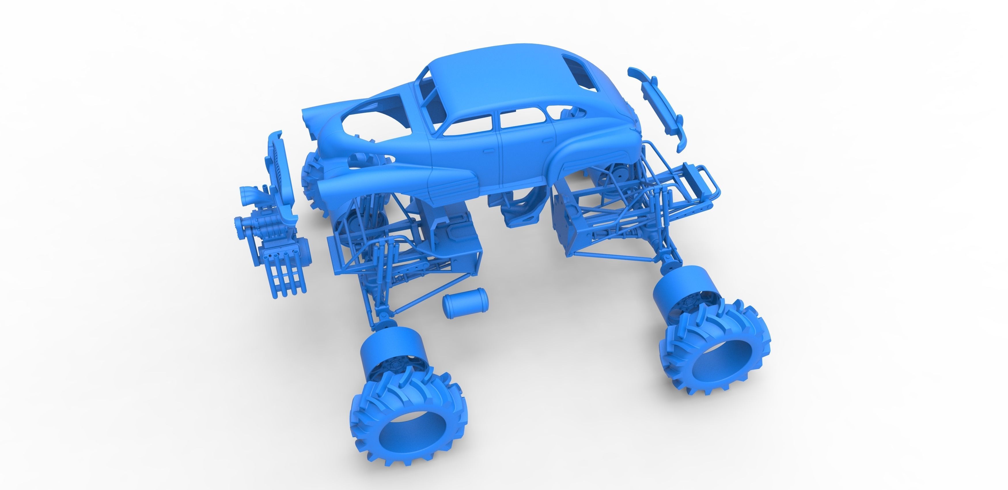 Diecast Mud truck 3 Scale 1 to 25 3D model 3D printable | CGTrader