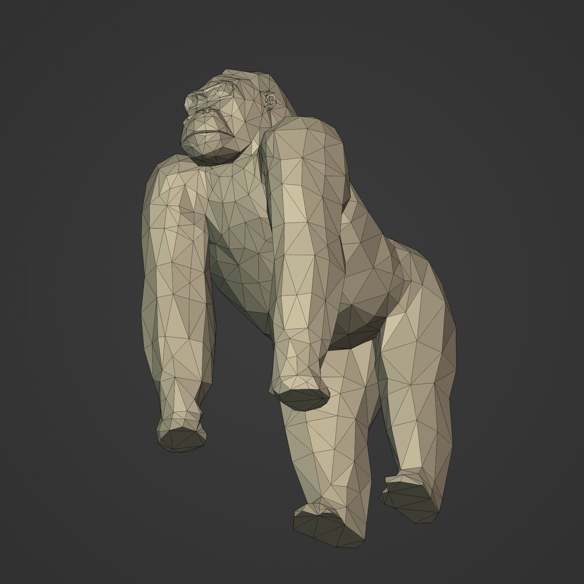 3D model LowPoly Gorilla low polygonal VR / AR / low-poly | CGTrader