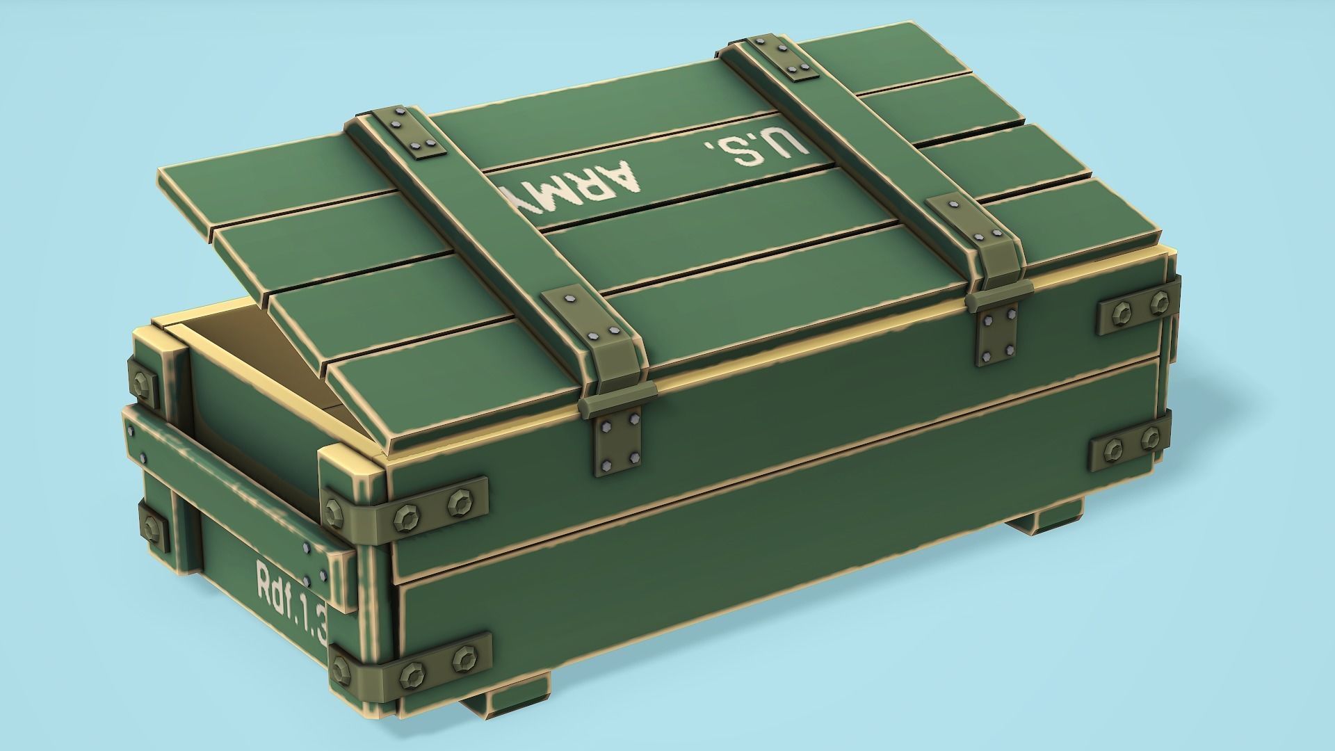 3D model Military Crate - Low Poly Mobile Ready VR / AR / low-poly ...