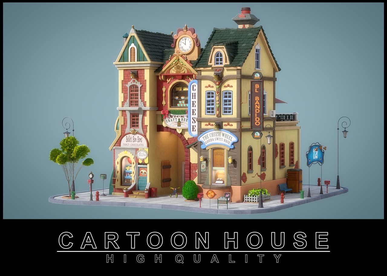 Cartoon House 07 3D model | CGTrader