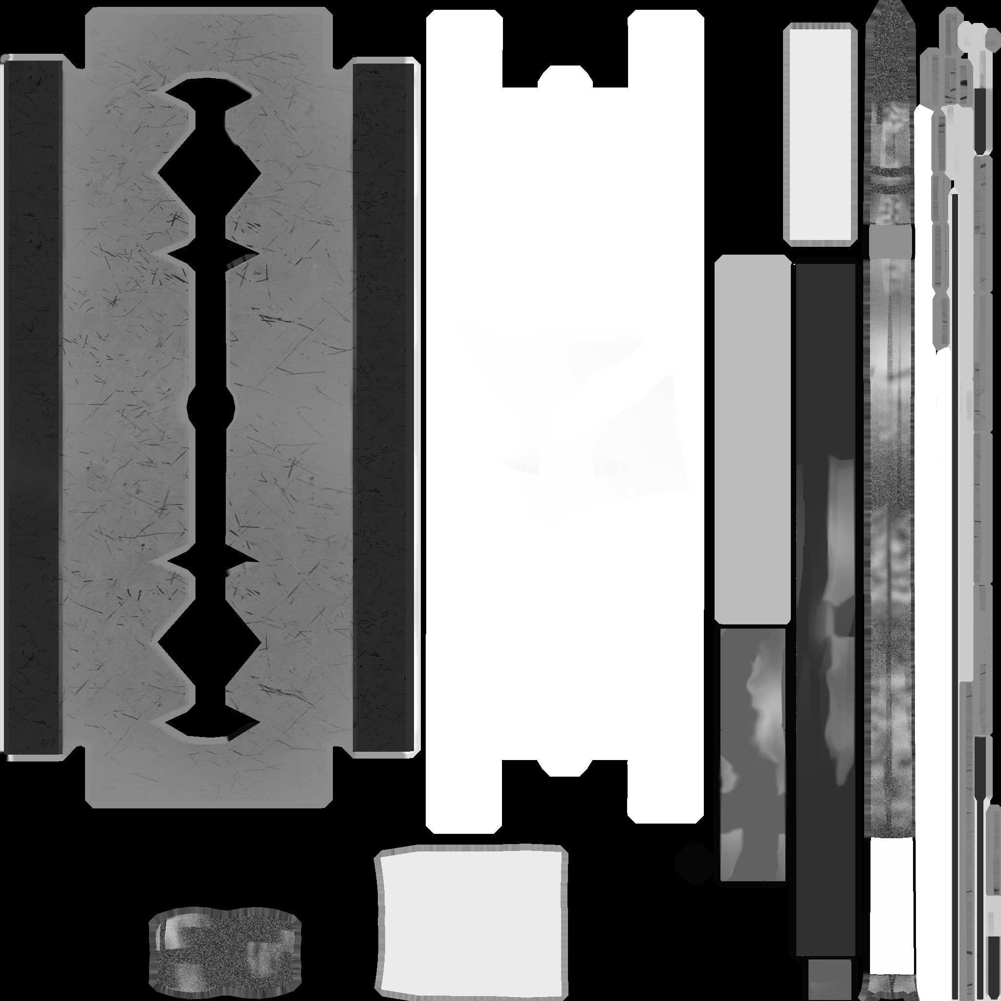 3D model Low poly model of a two-handed fantasy weapon Razor VR / AR ...