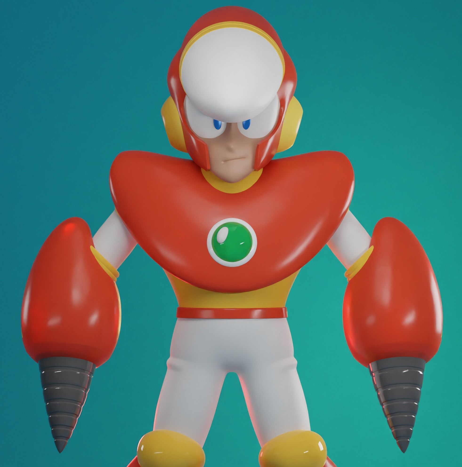 CRASH MAN rock man Megaman famicom 8bit 3D model | CGTrader