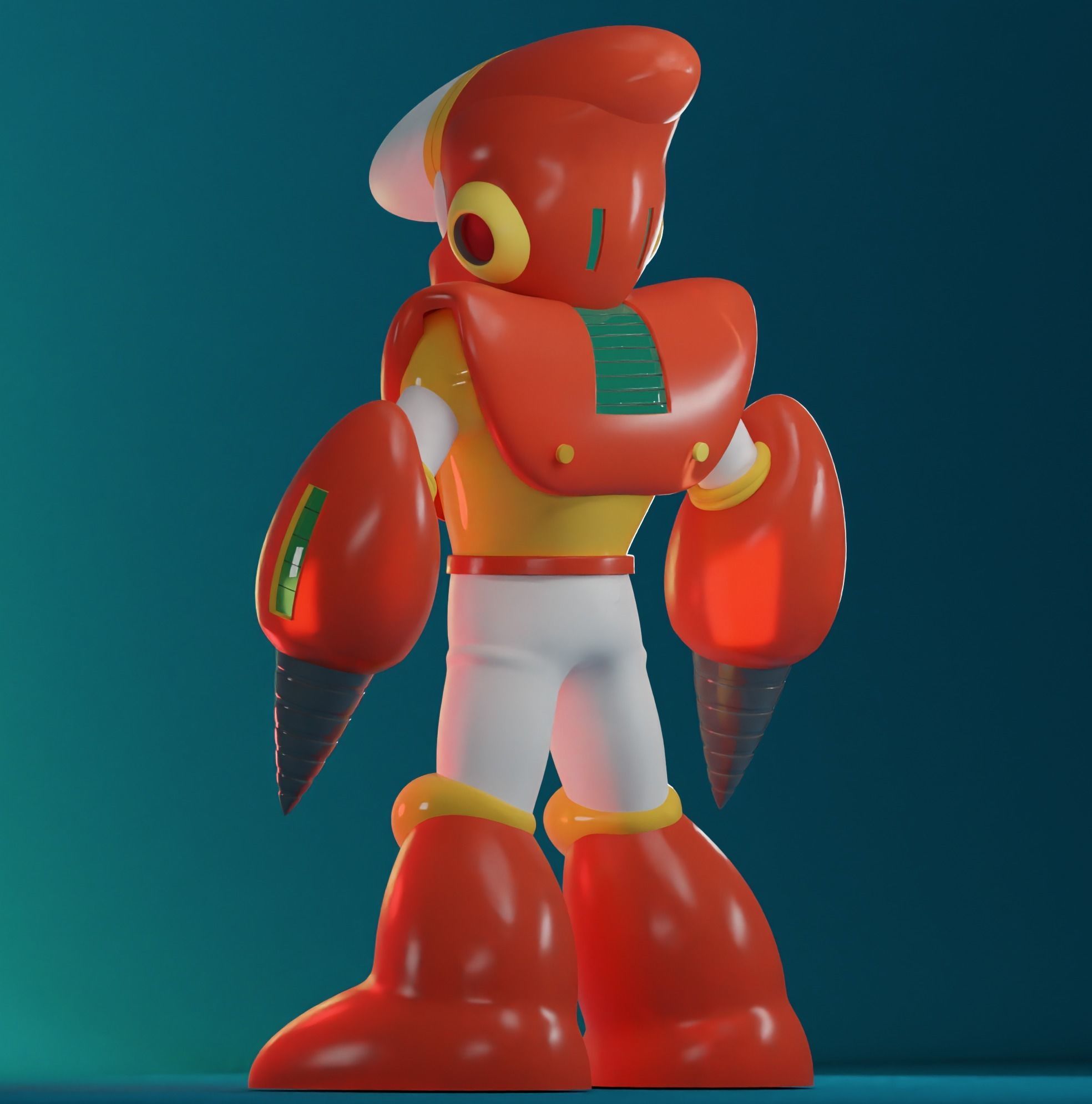 CRASH MAN rock man Megaman famicom 8bit 3D model | CGTrader