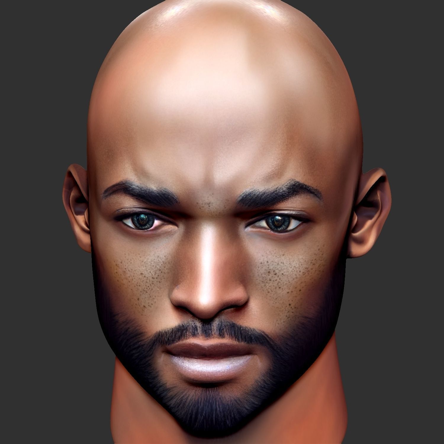 3D model Black african male head Realistic Perfect Head Low-poly 3D VR ...