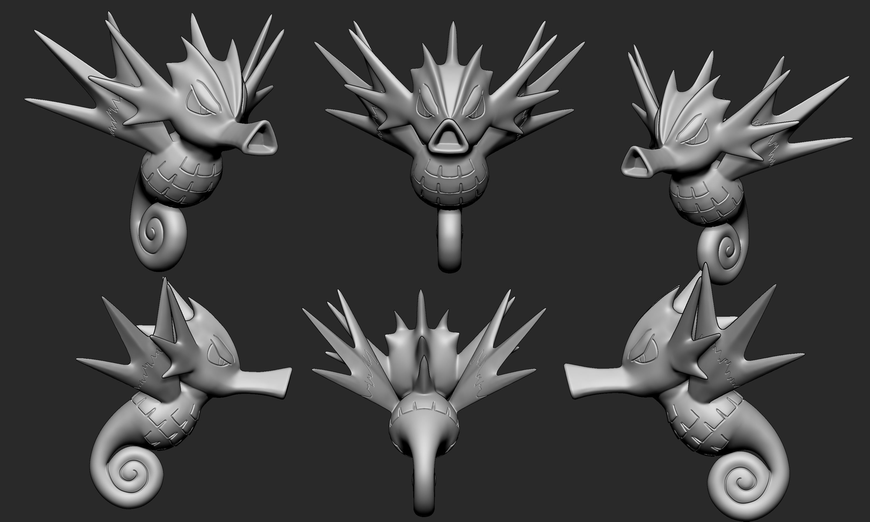 Pokemon - Seadra with 2 poses 3D model 3D printable | CGTrader