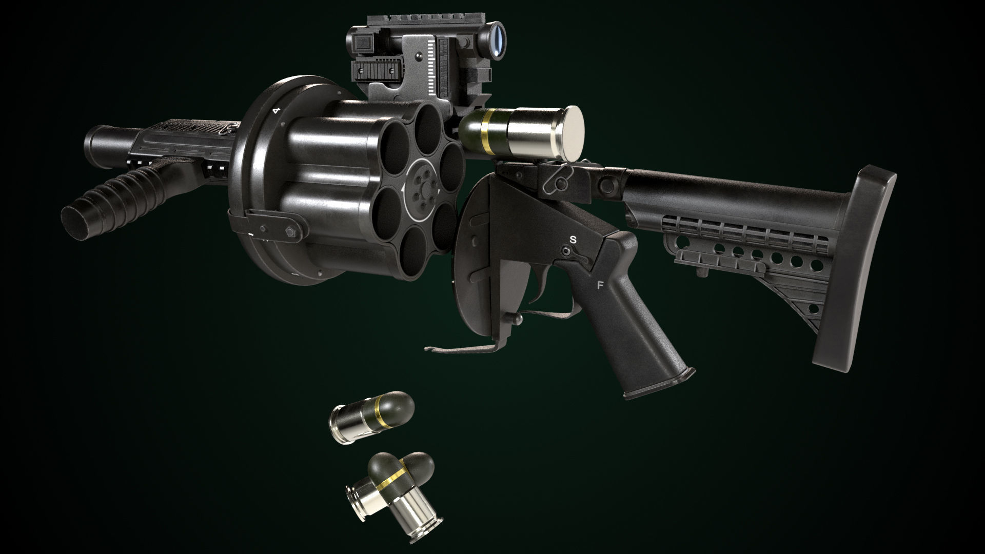 Collection of Grenade Launcher Gun All PBR Textures Included VR / AR / low-poly | CGTrader