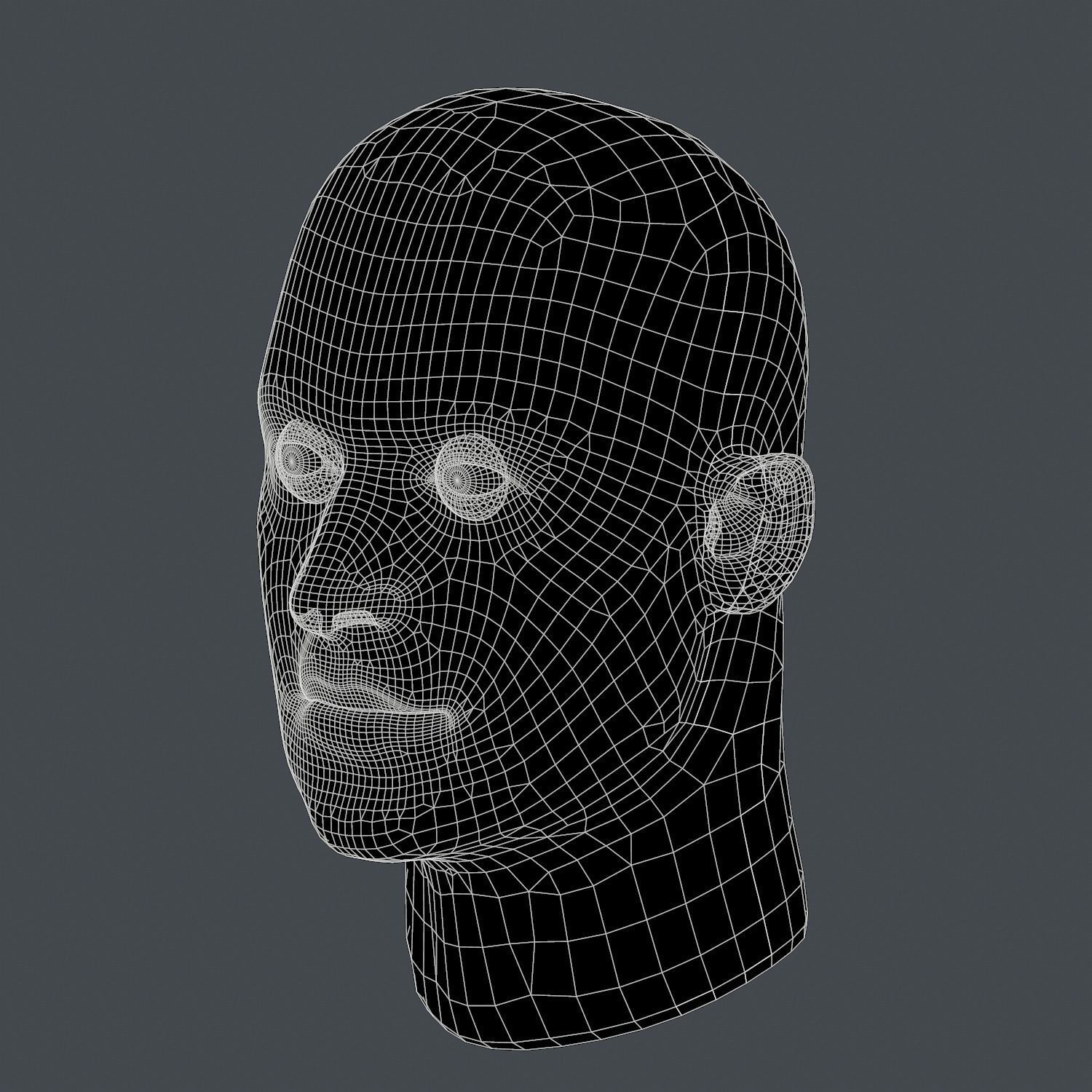 3D model Male head Realistic Perfect Head Low-poly 3D model game ready ...