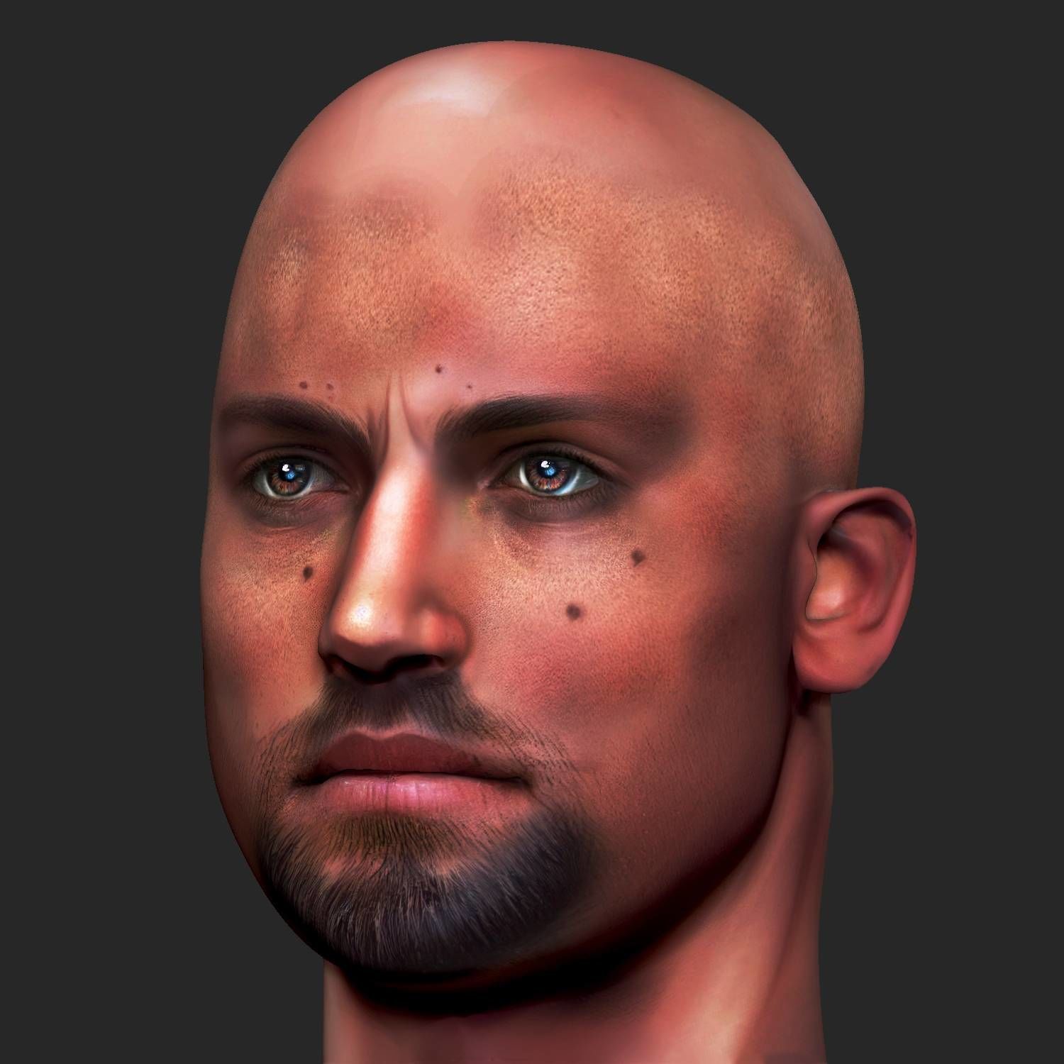 3D model Male head Realistic Perfect Head Low-poly 3D model game ready ...