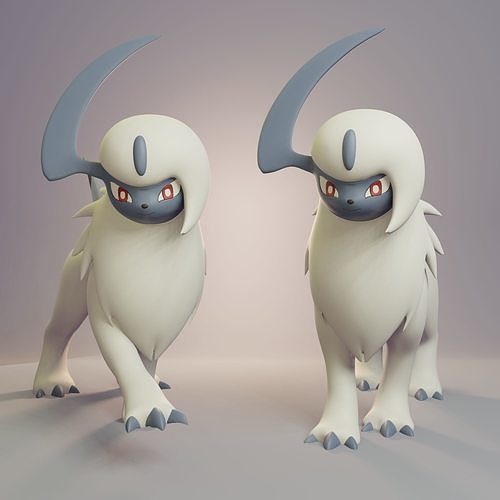 Pokemon - Absol with 2 poses 3D model 3D printable | CGTrader