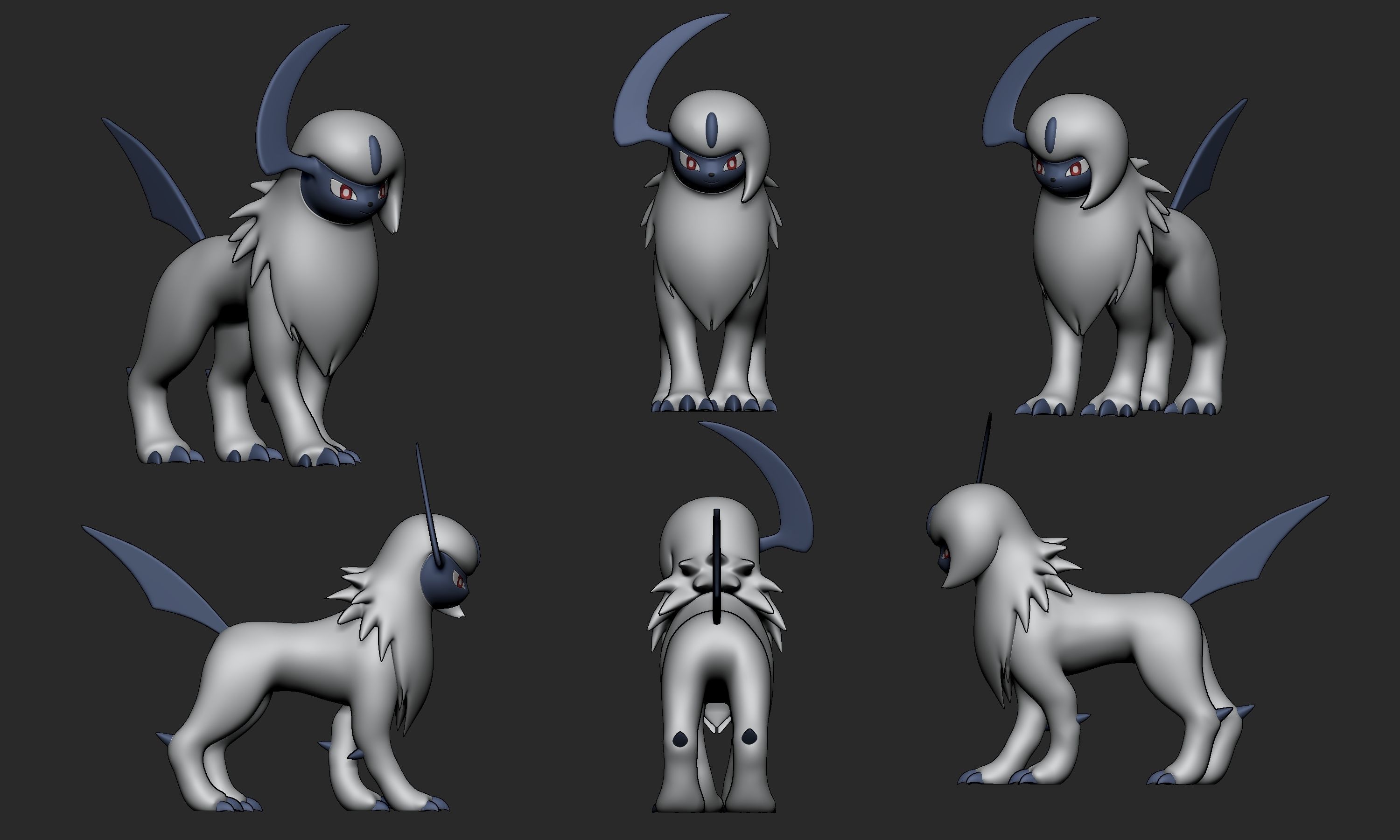 Pokemon - Absol with 2 poses 3D model 3D printable | CGTrader