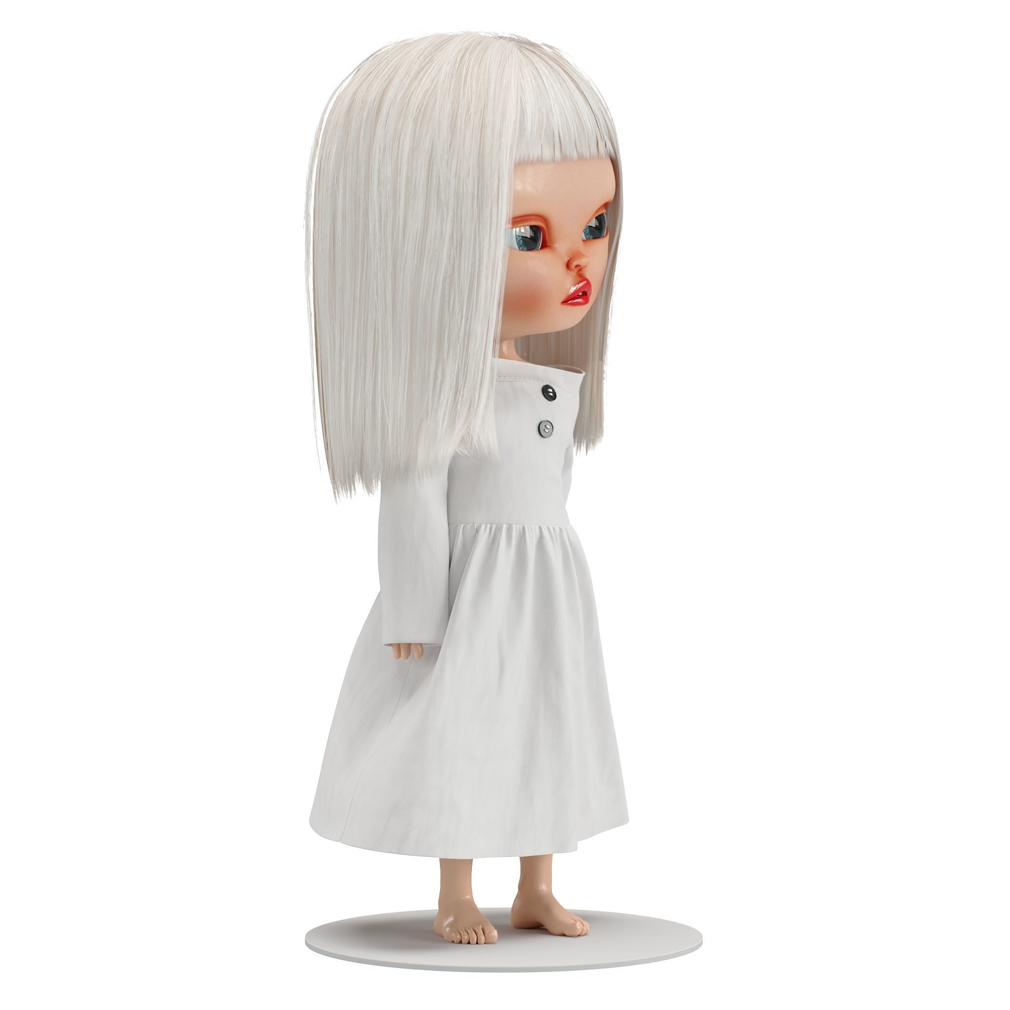 Olivia in White Dress doll 3D model | CGTrader