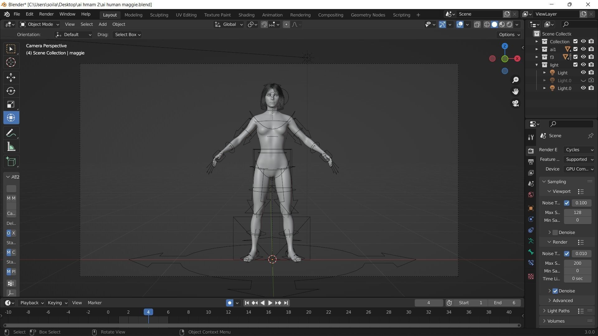 Maggie Blender Rigged Female Character 3D model rigged | CGTrader