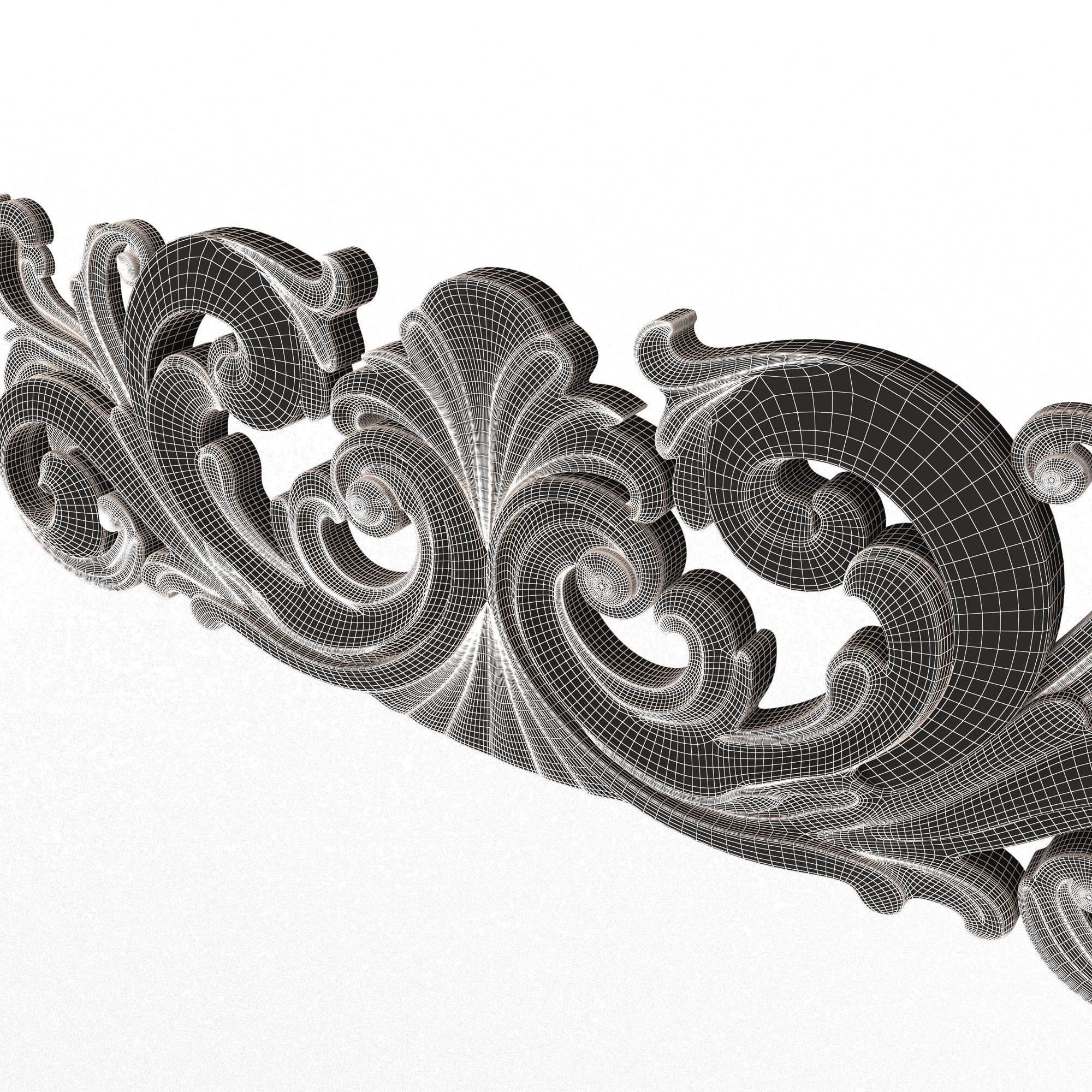 3D model Carved Plaster Molding Decoration 023 VR / AR / low-poly ...