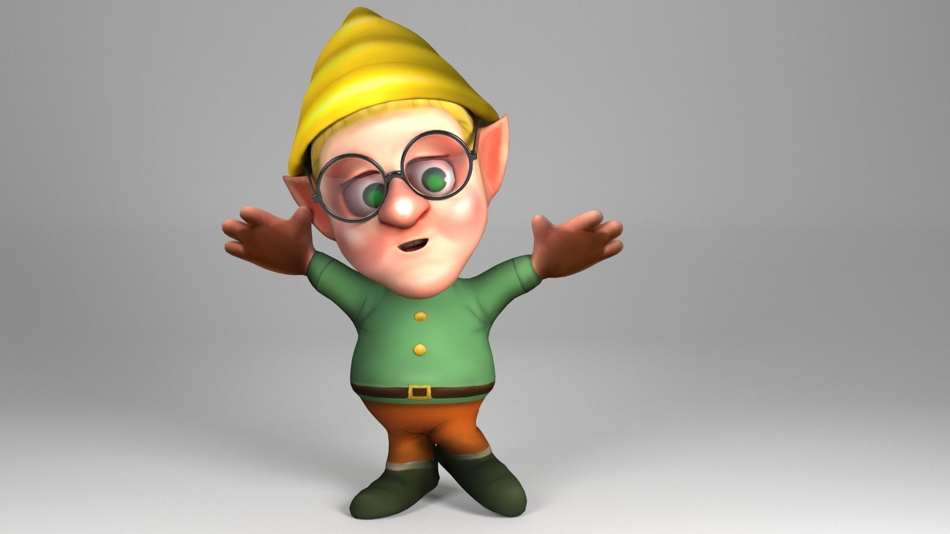 3D model Dwarf with glasses VR / AR / low-poly | CGTrader