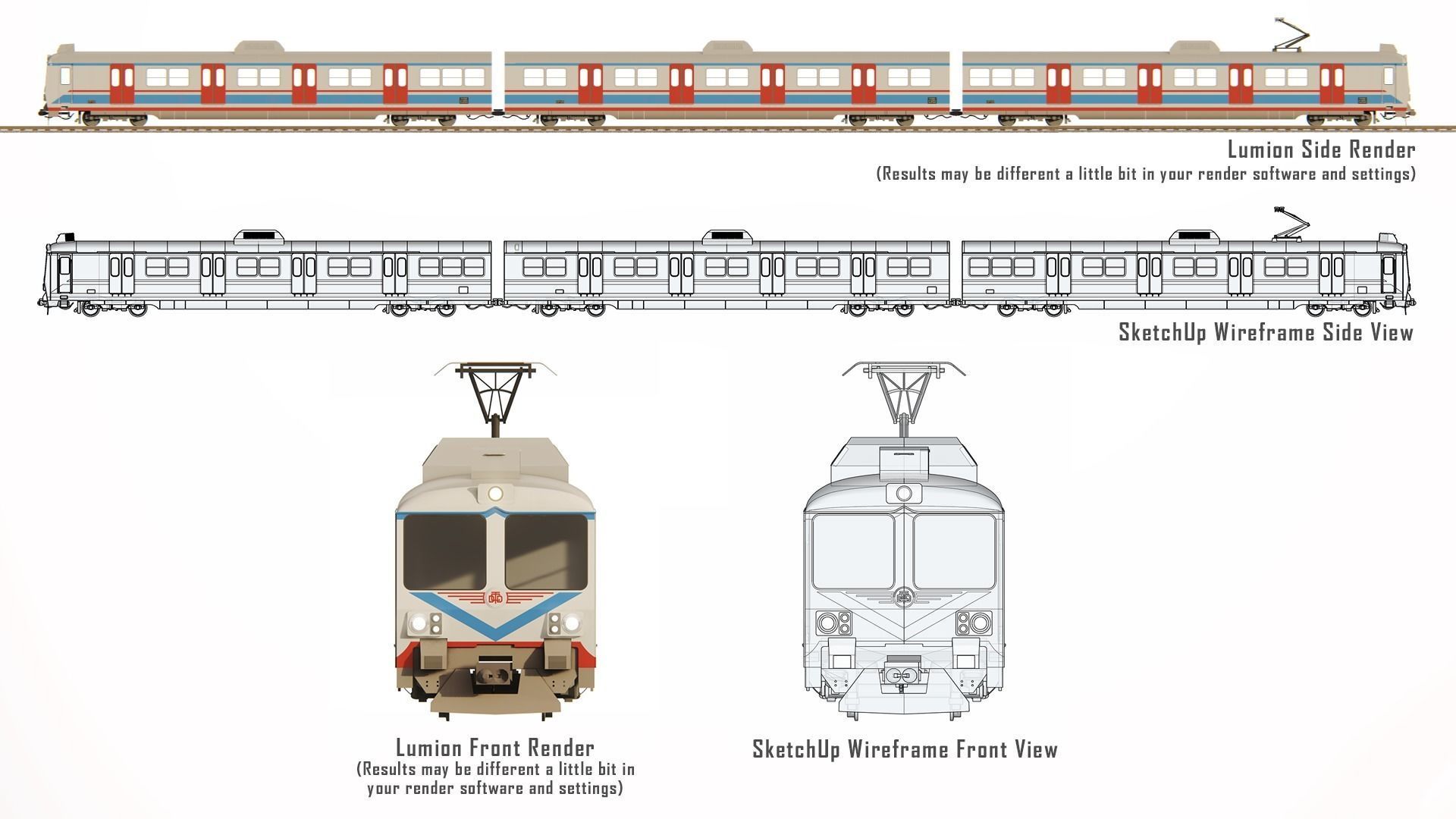 3D model TCDD - E14000 Electrificied Commuter Train VR / AR / low-poly ...