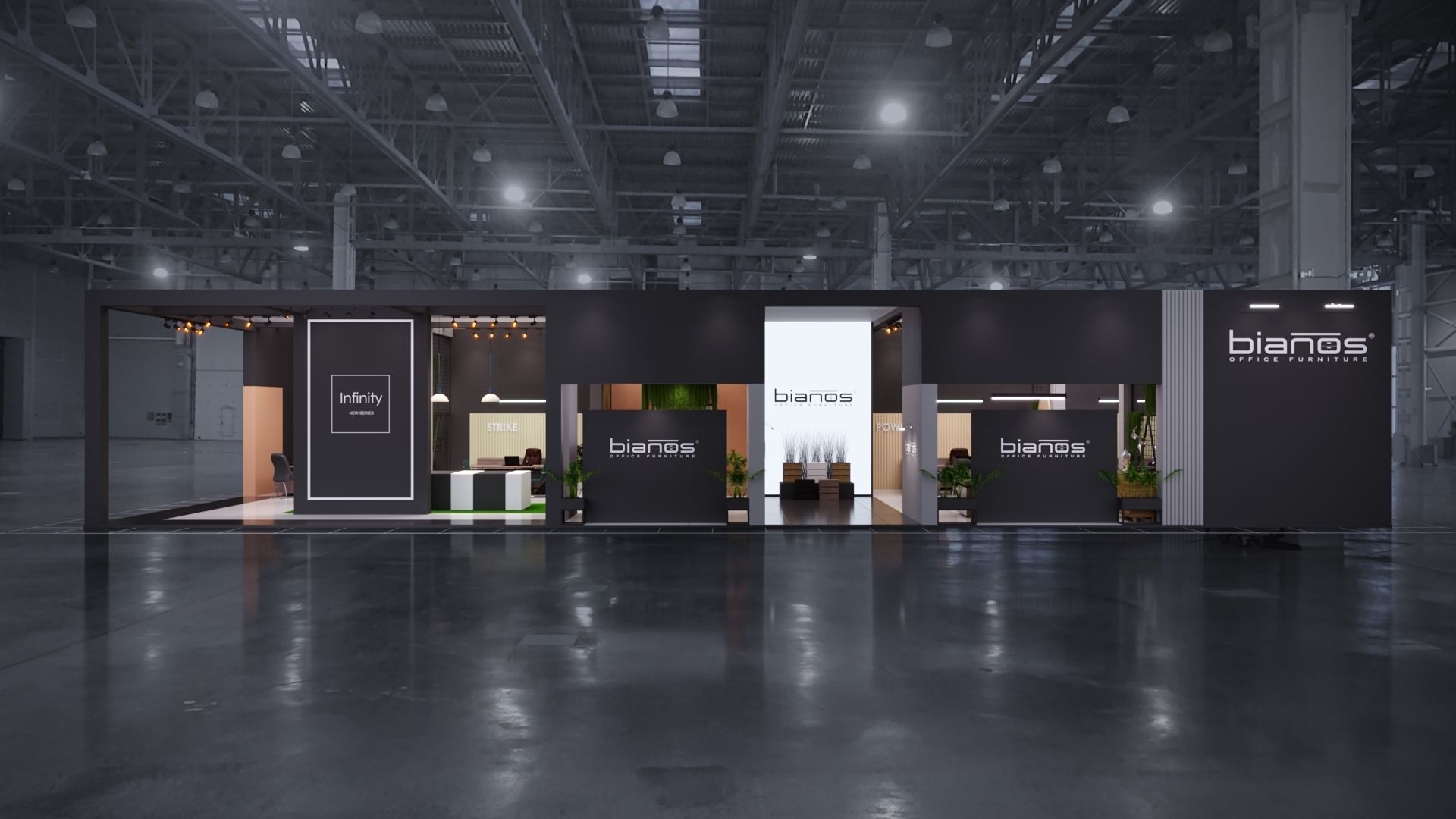 10x25 Exhibiton Stand 3D Model 3 Sides Open Booth 3D model | CGTrader