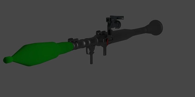 low poly RPG grenade launcher free 3D model | CGTrader