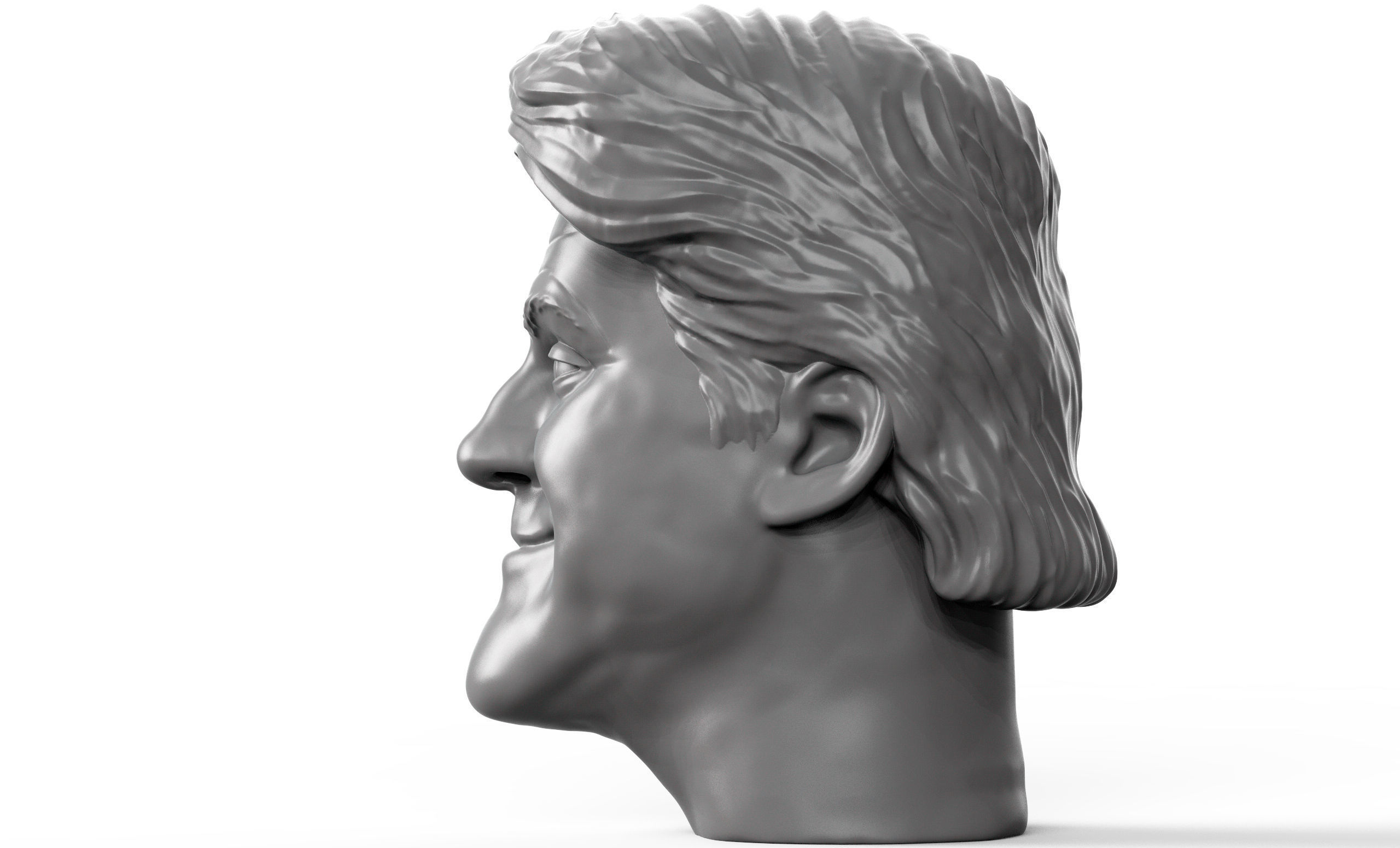 Jay Leno 90s look 3D portrait sculpture 3D model 3D printable | CGTrader