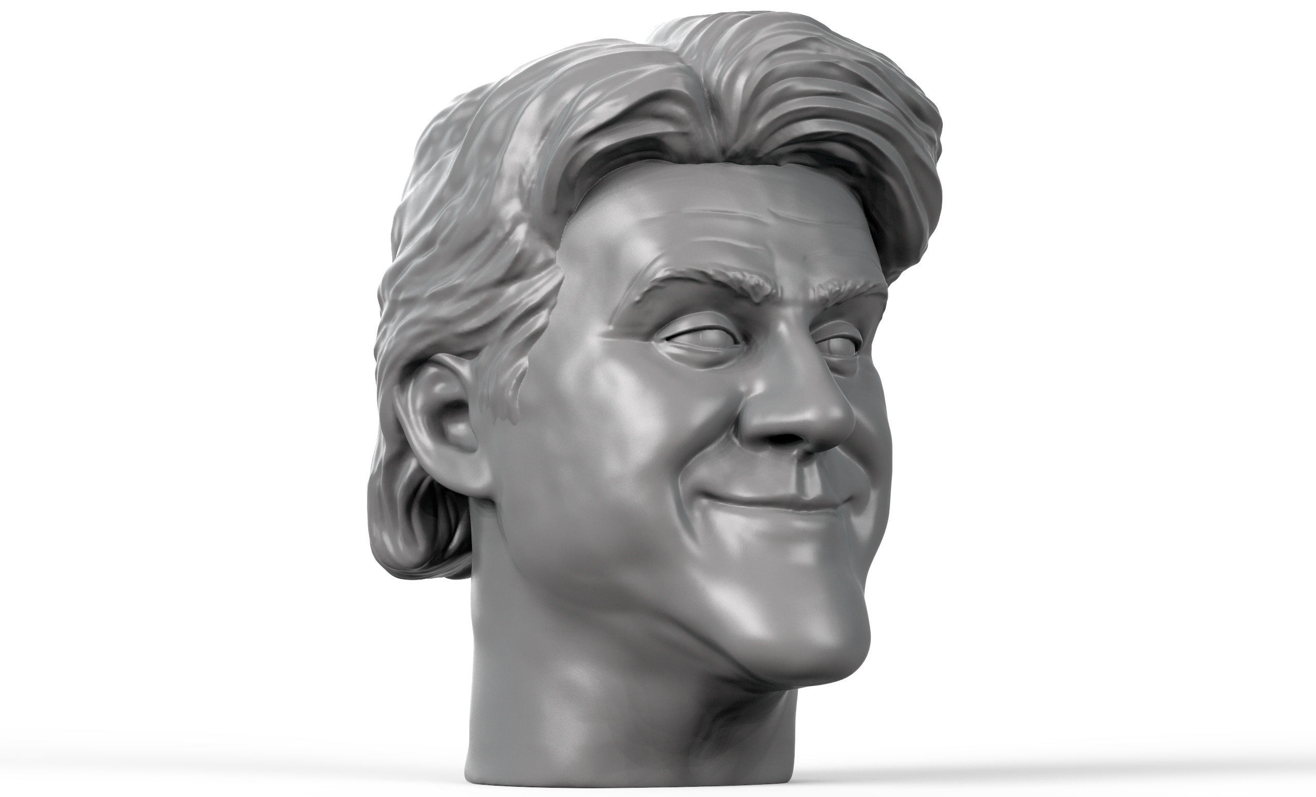 Jay Leno 90s look 3D portrait sculpture 3D model 3D printable | CGTrader