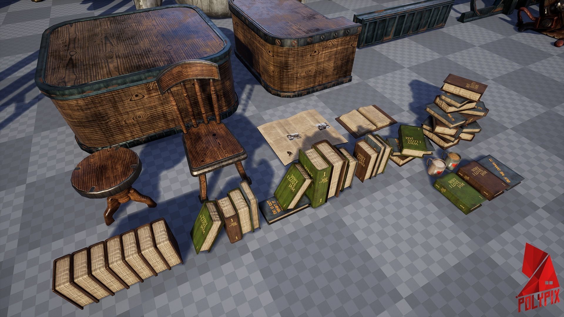 3D model Enchanted Library VR / AR / low-poly | CGTrader