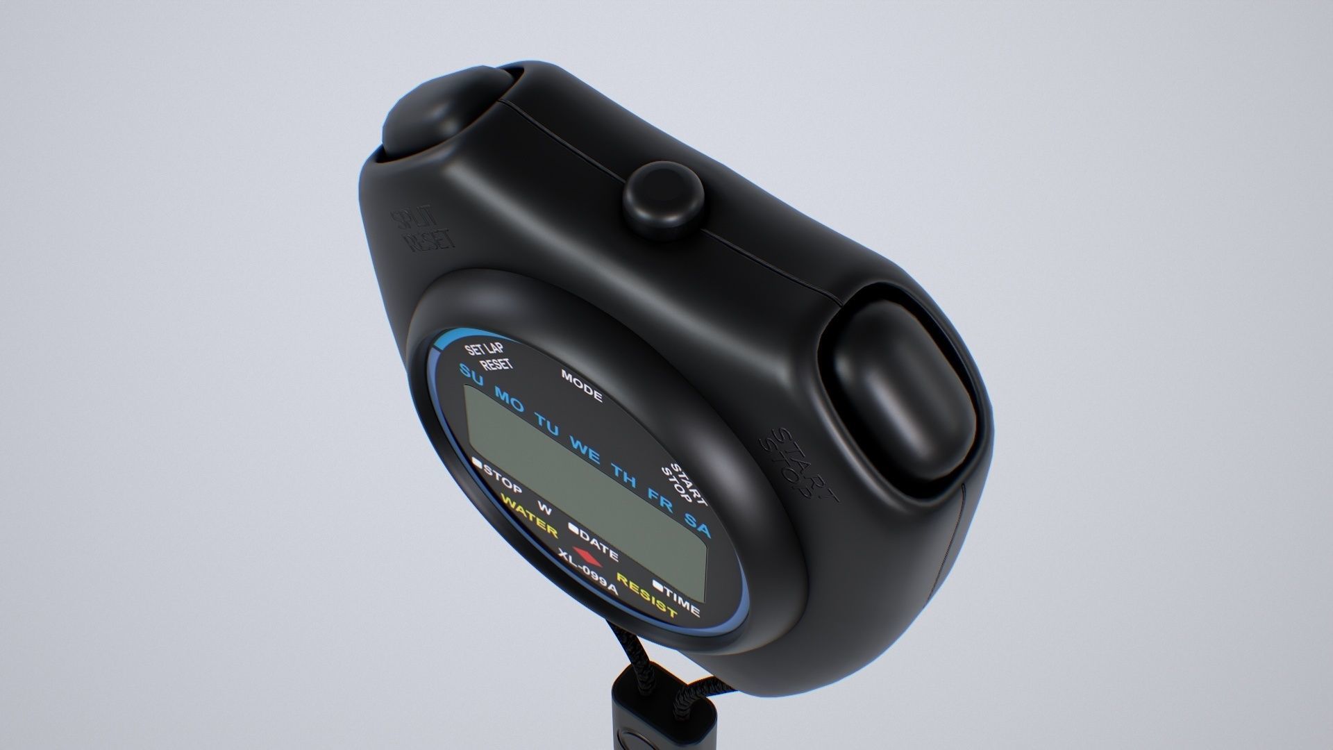 3D model Stopwatch digital thermometer with cord VR / AR / low-poly ...