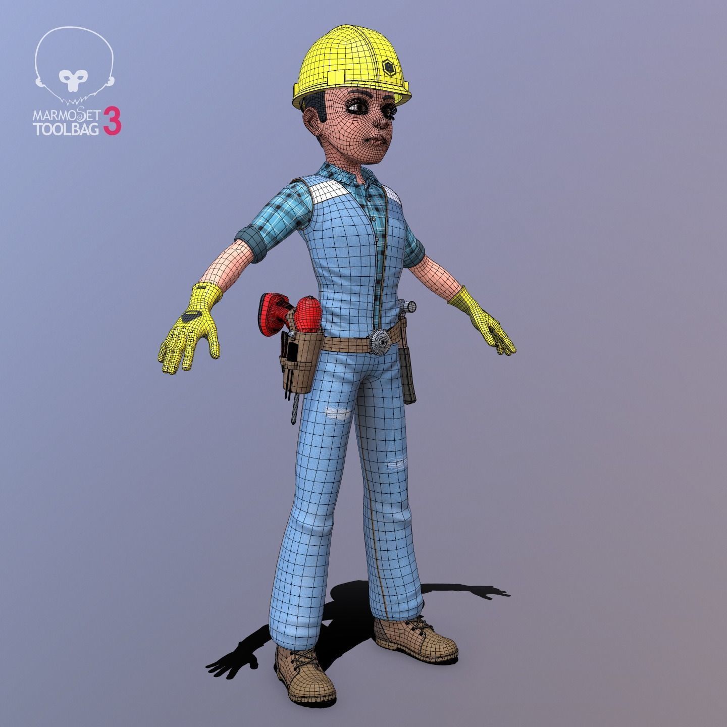 3D model Builder construction worker VR / AR / low-poly | CGTrader
