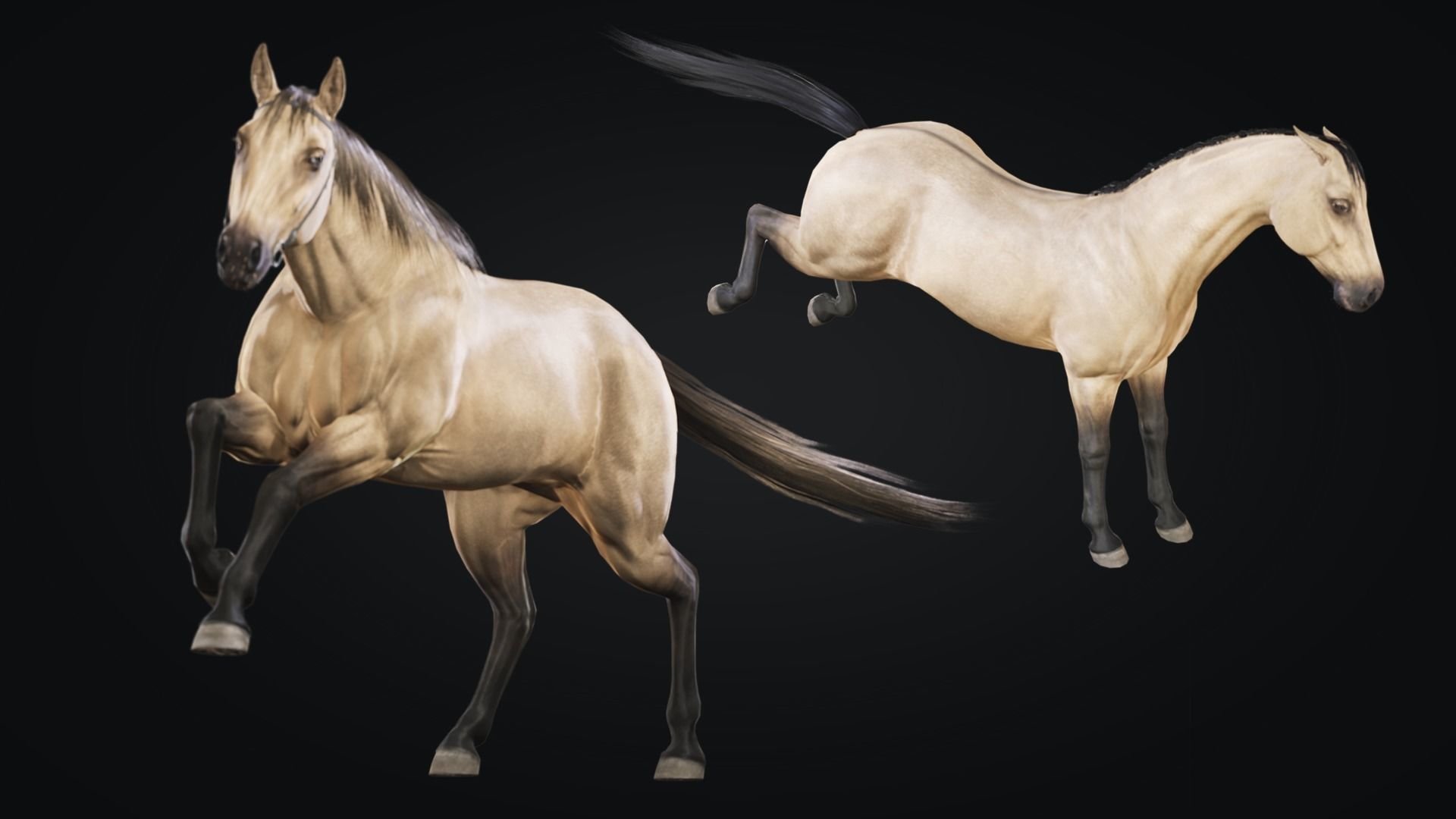 3D model Horse Herd - Low poly animated game-ready Horse and control ...