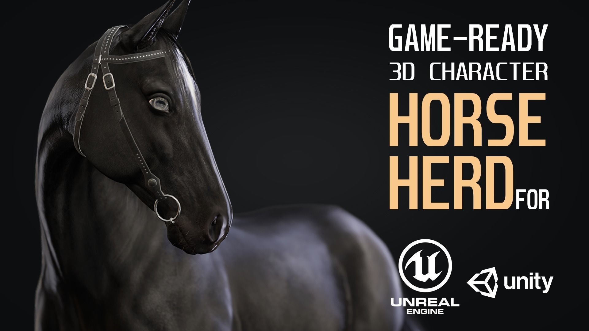 3D model Horse Herd - Low poly animated game-ready Horse and control ...
