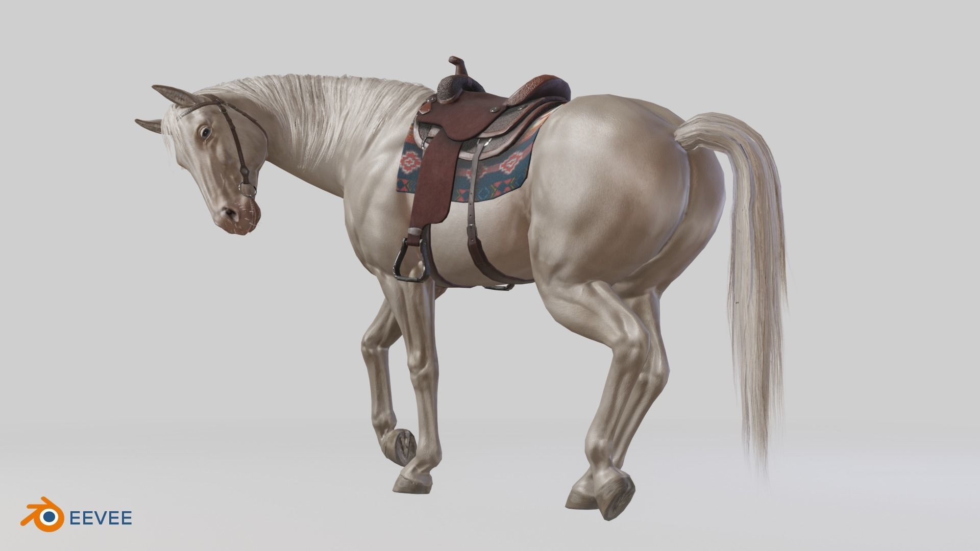 3D model Horse Herd - Low poly animated game-ready Horse and control ...