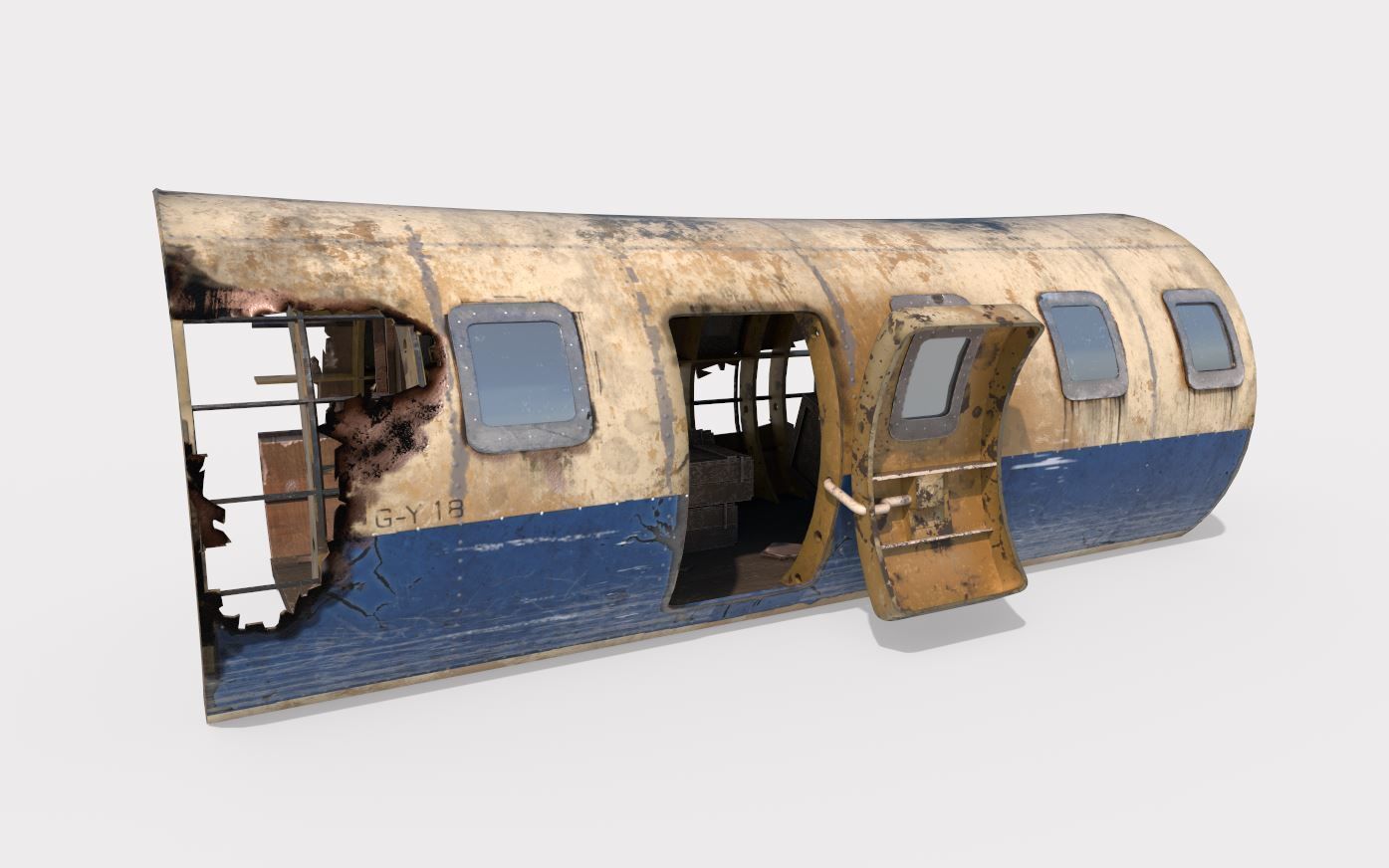 Wrecked Aircraft Part 3D model | CGTrader