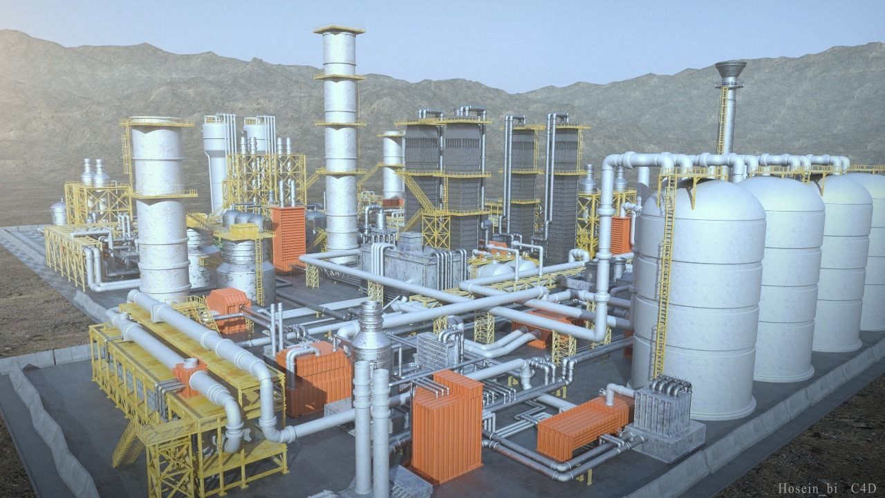 Oil and Gas Factory 3D model | CGTrader
