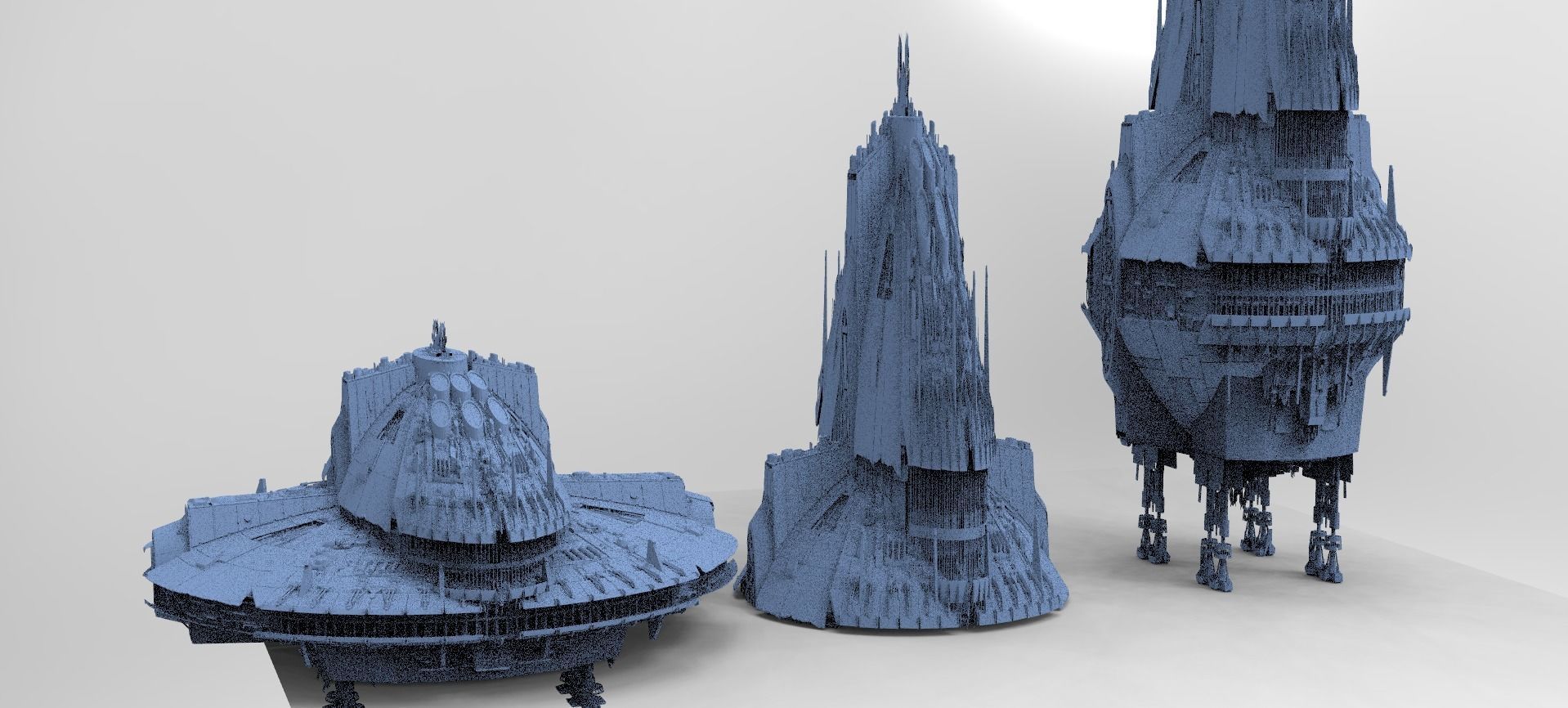 Moon base Towers 3 designs 3D model | CGTrader