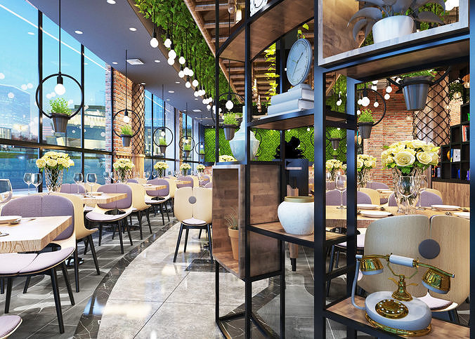 Modern Garden Restaurant 3D model | CGTrader