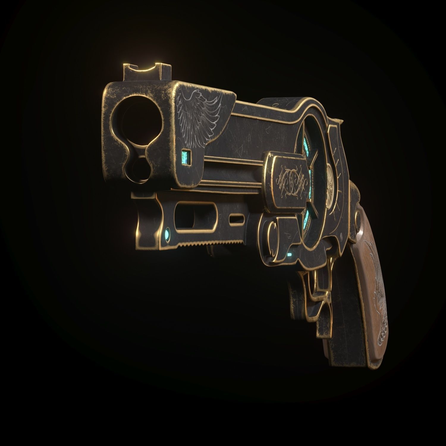 Decorative Sci fi Pistol 3D model | CGTrader