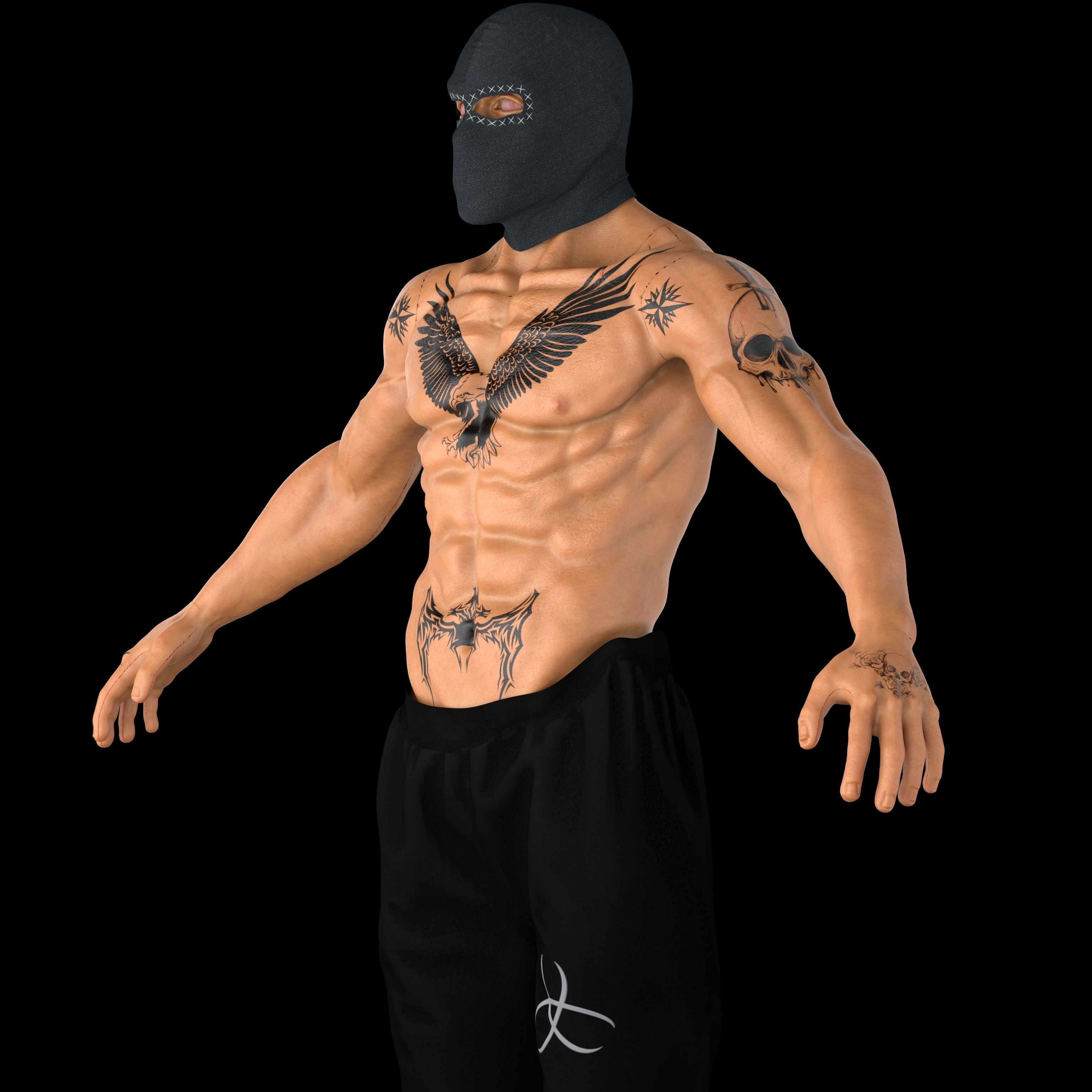 3D model Theif man wearing hoodie and pants VR / AR / low-poly | CGTrader