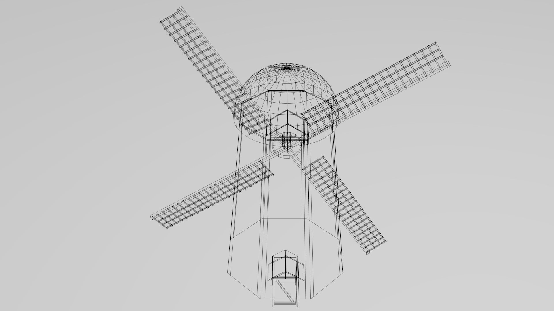 Animated wind mill 3D model animated rigged | CGTrader