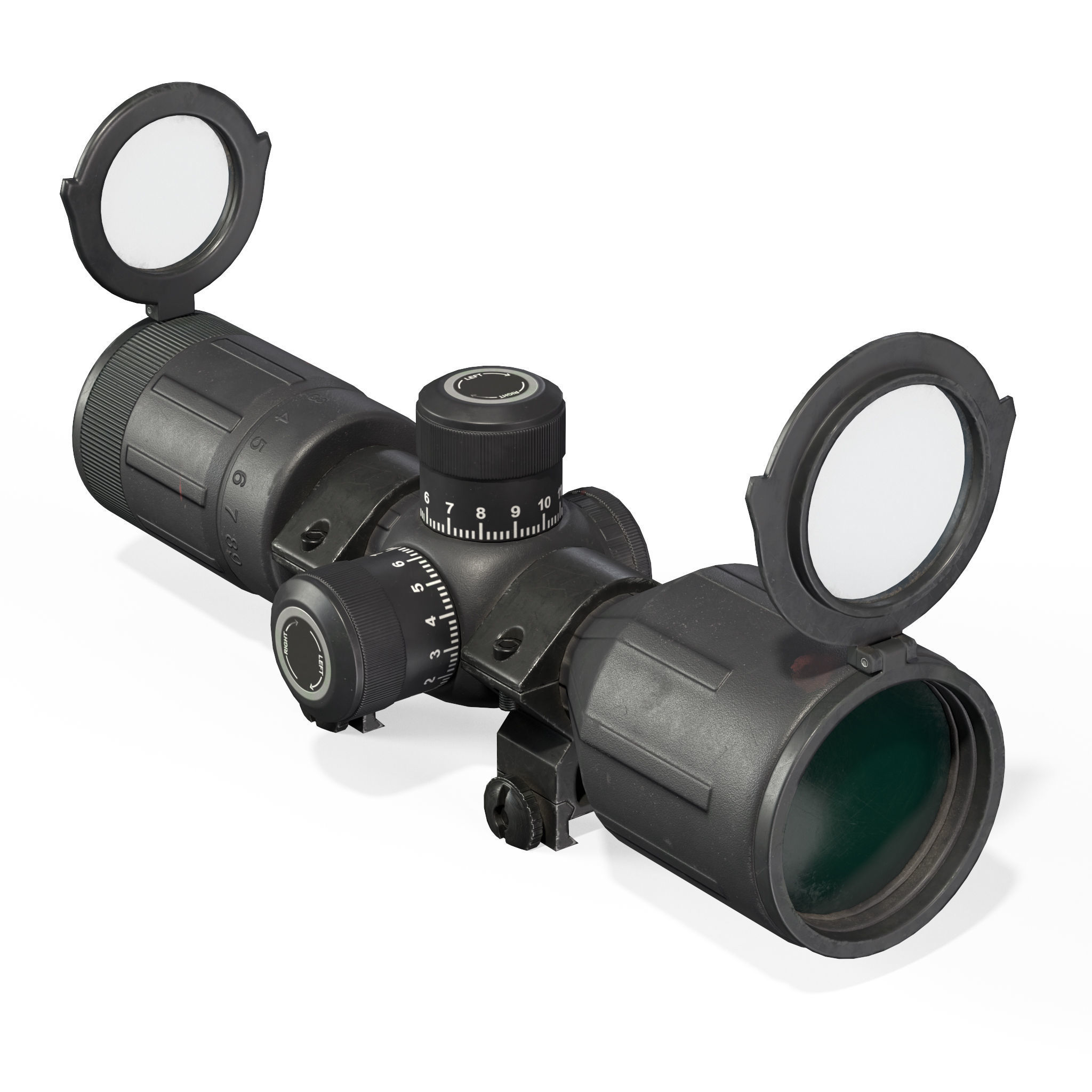 3D model Rifle Scope 40mm Contour VR / AR / low-poly | CGTrader